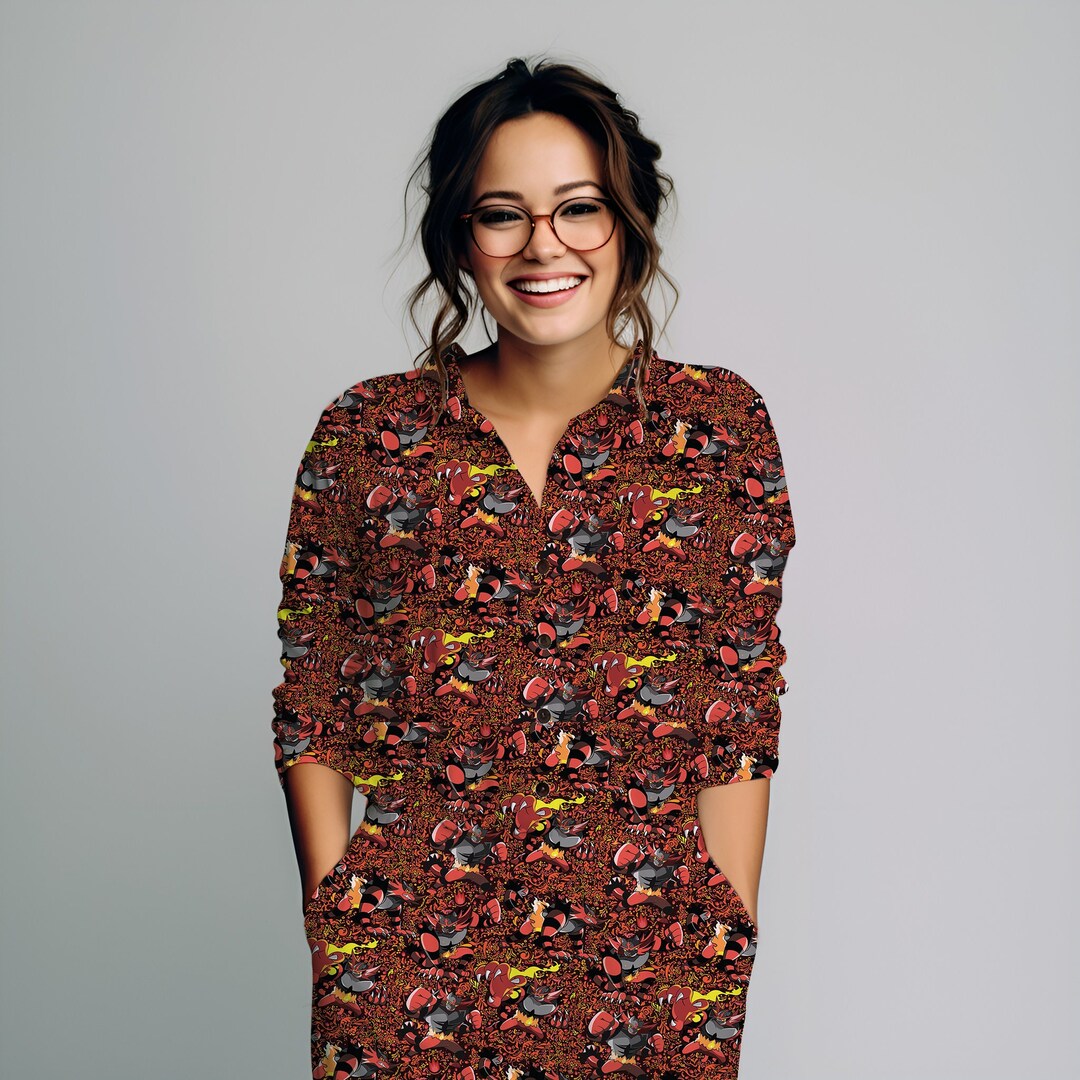 Incineroar Pajama Women Incineroar Sleepwear & Women Incineroar Satin ...