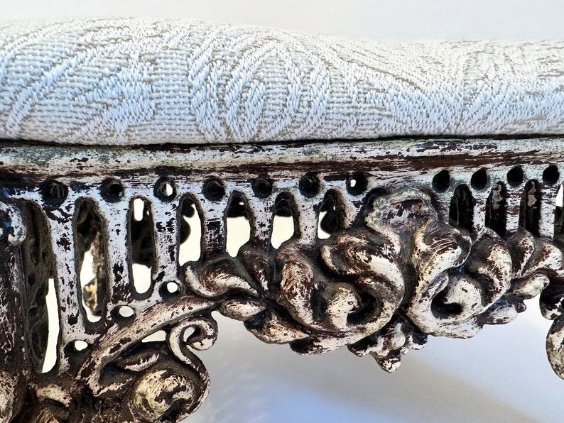 Vintage Footstool Cast Iron Foot Stool Ornate Victorian Louis XV Style ...