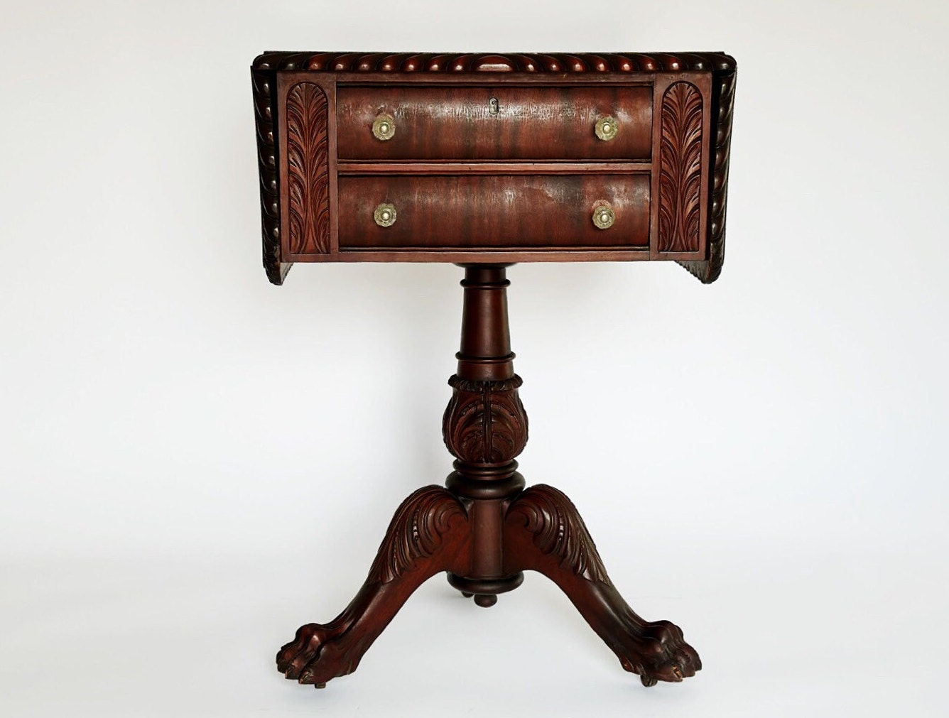 Antique pedestal table with claw feet store