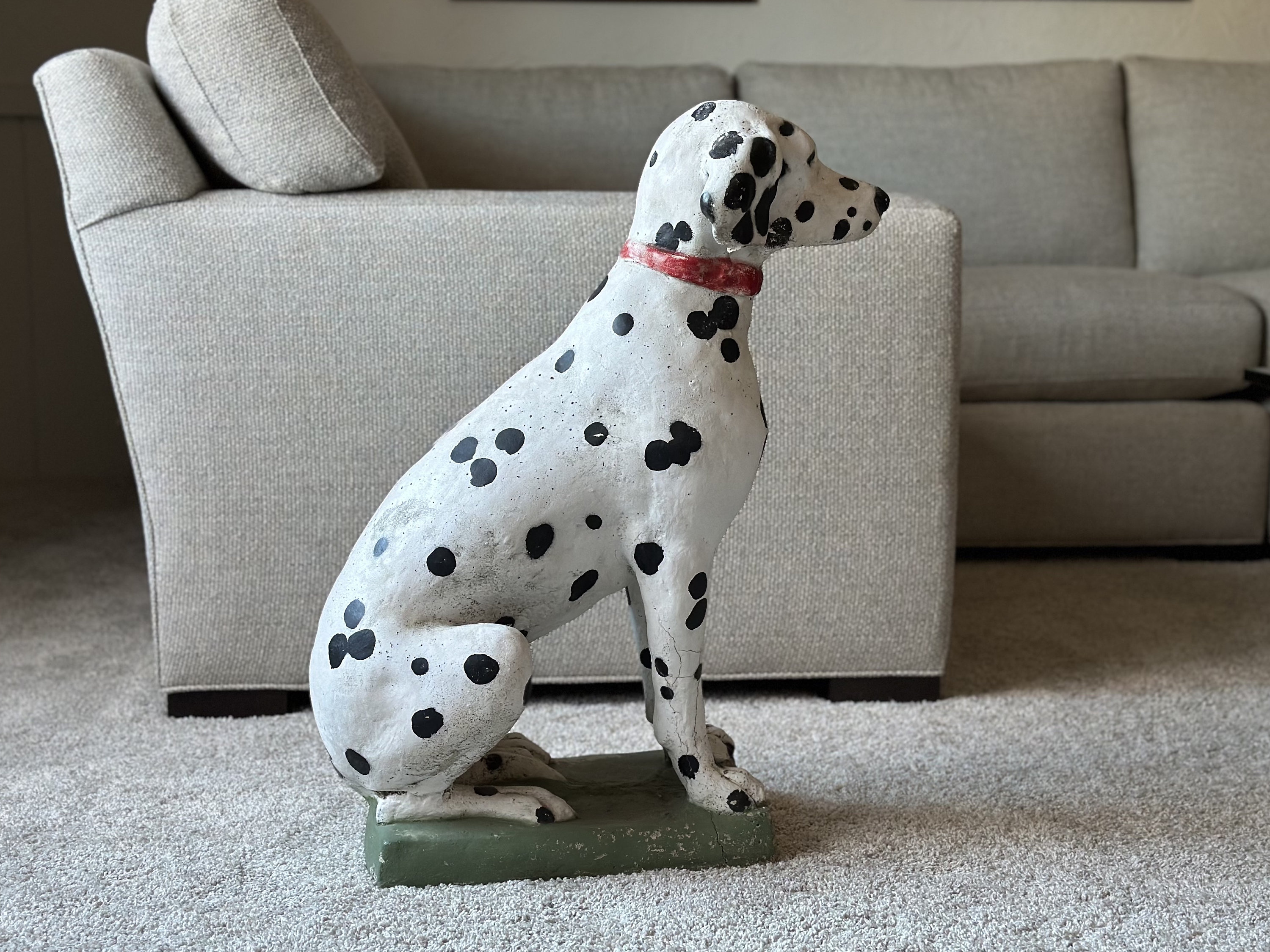 Large Dalmatian Statue, Vintage Dog Statue, Large Concrete Dog Yard ...