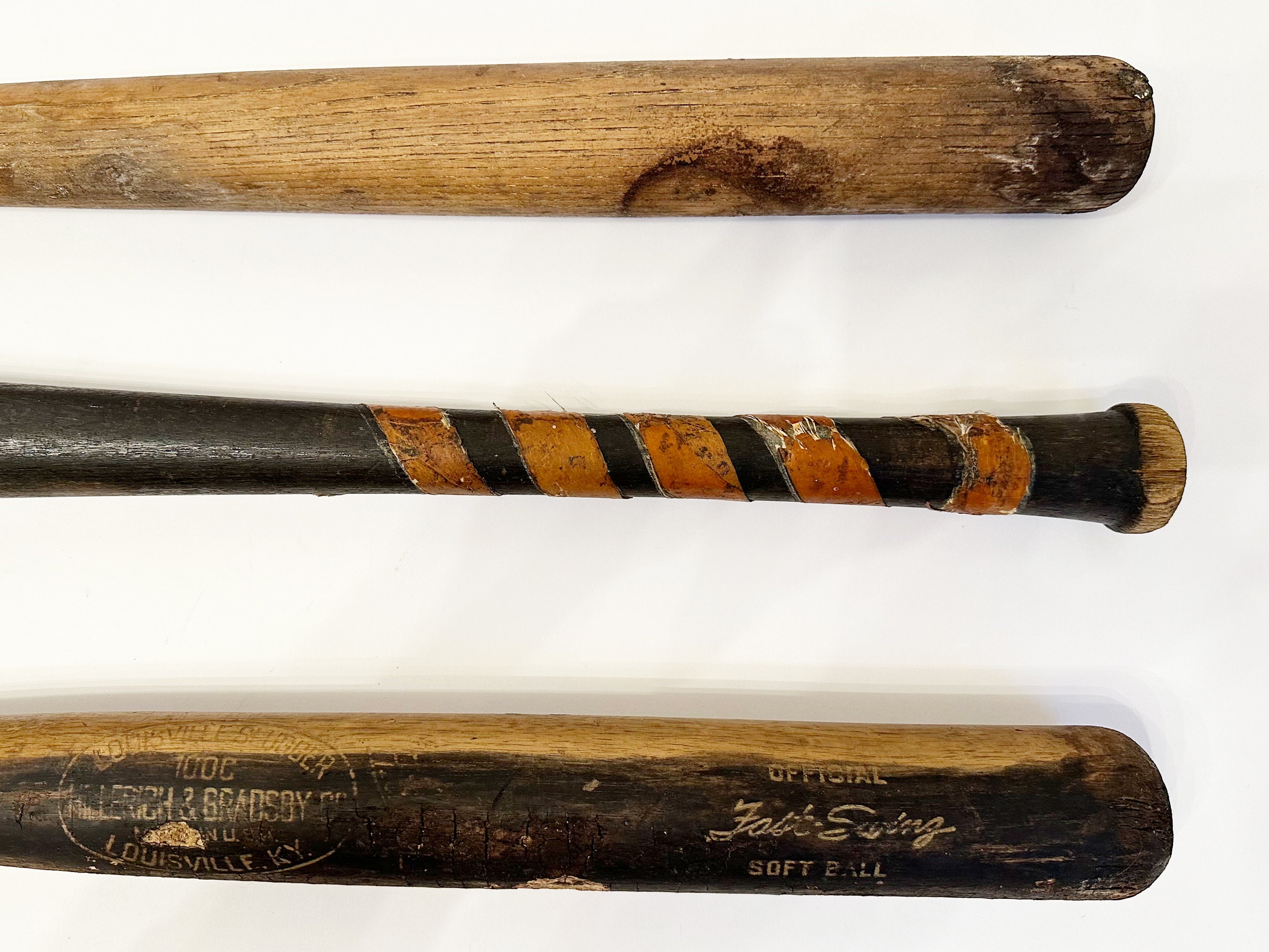 Vintage Softball Bats Wood 1950s Vintage Sporting Equipment Vintage ...