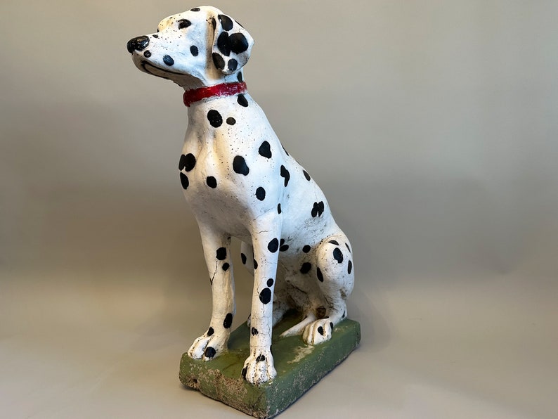 Large Dalmatian Statue, Vintage Dog Statue, Large Concrete Dog Yard ...