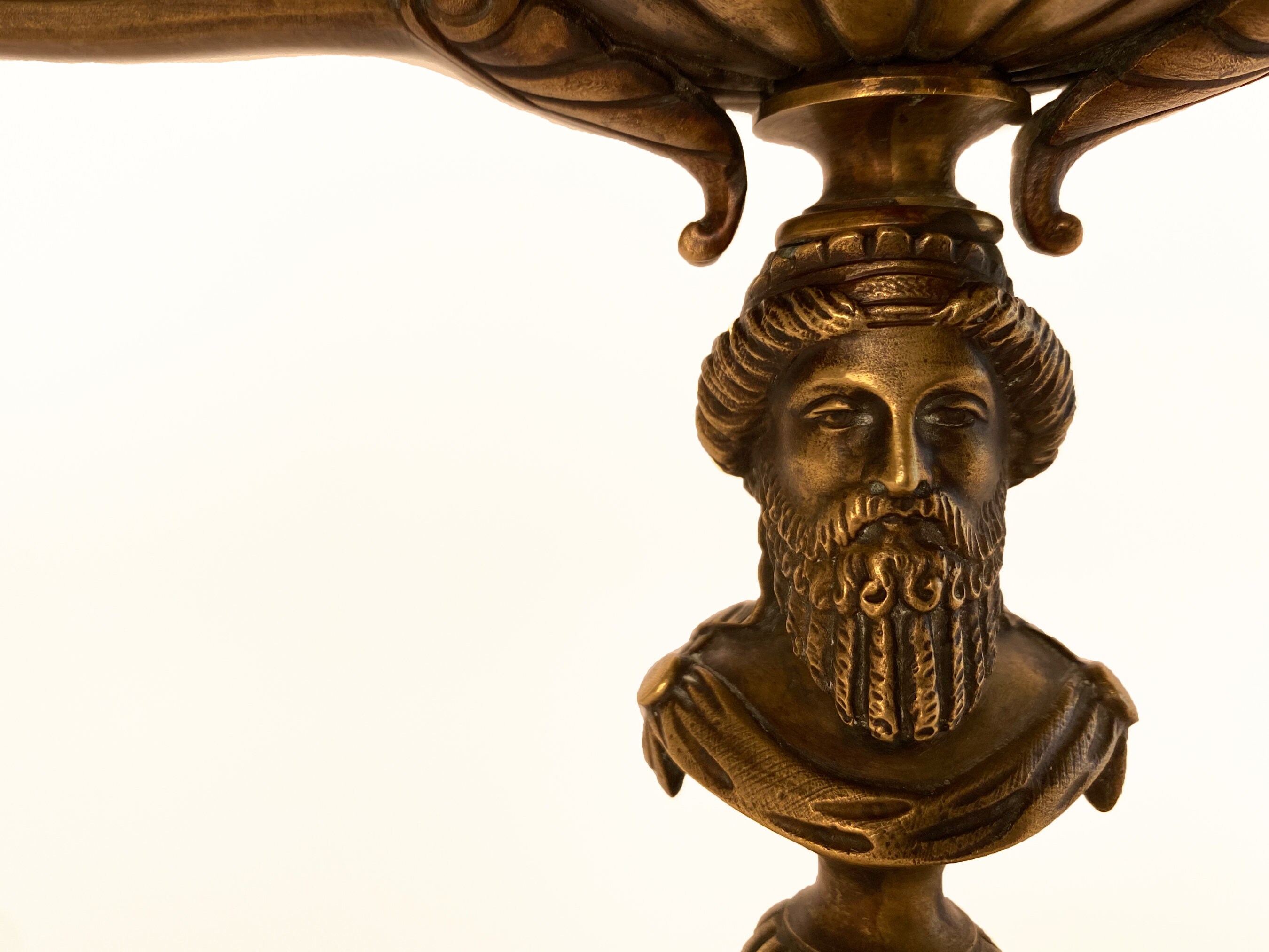 Greek Mythology Decor God Statue Base and Handles Ornate Brass Tazza ...