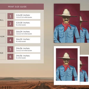 Cowboy Portrait Art Cowboy Wall Art Western Living Room Art ...