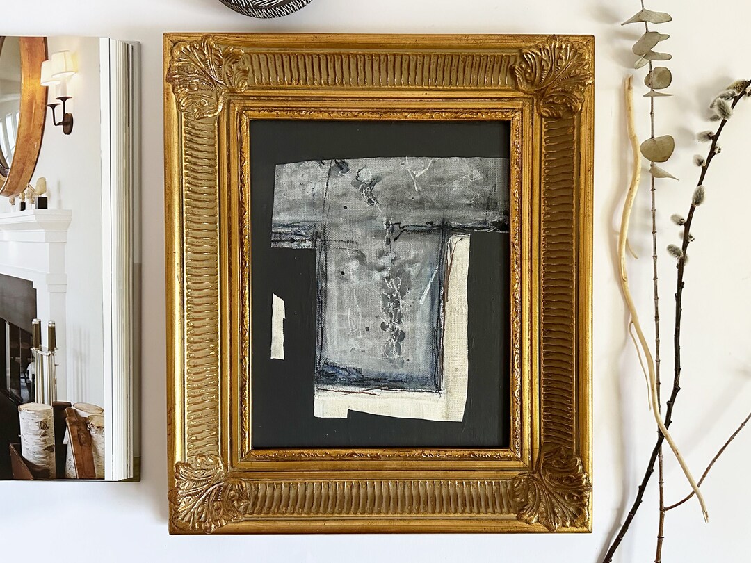 Abstract Art in Vintage Frame, Original Vintage Abstract Painting ...