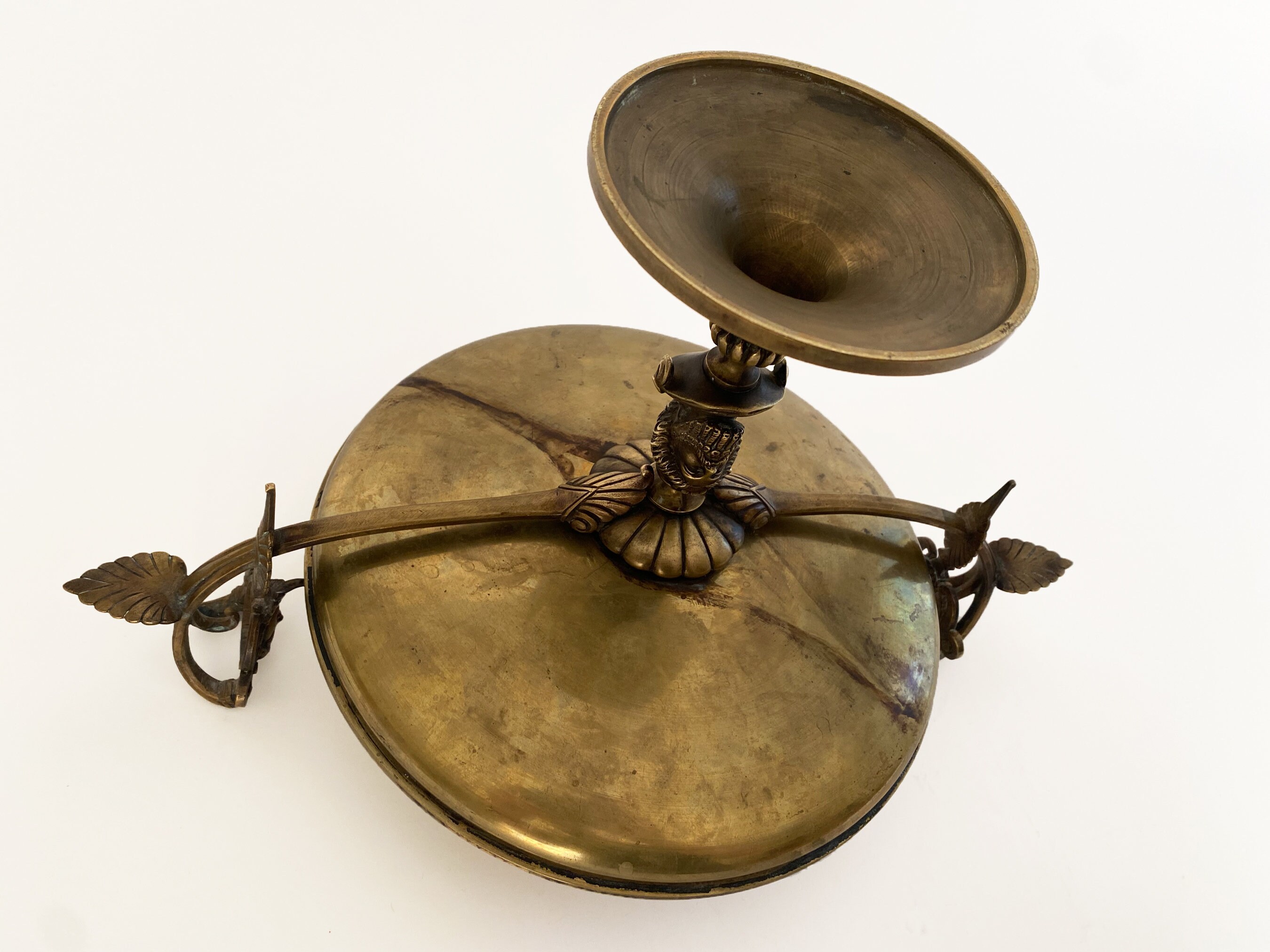 Greek Mythology Decor God Statue Base and Handles Ornate Brass Tazza ...