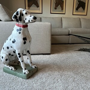 Large Dalmatian Statue, Vintage Dog Statue, Large Concrete Dog Yard ...