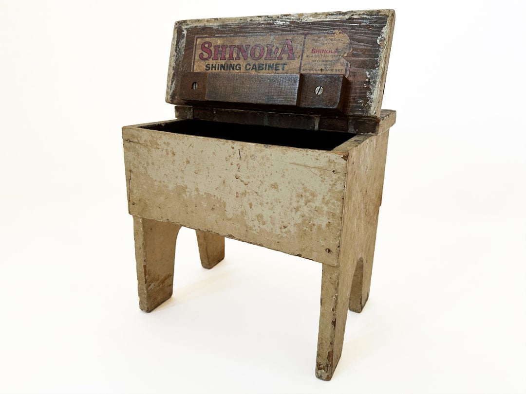 1930s Antique Shinola Shoe Shine Stool - Etsy