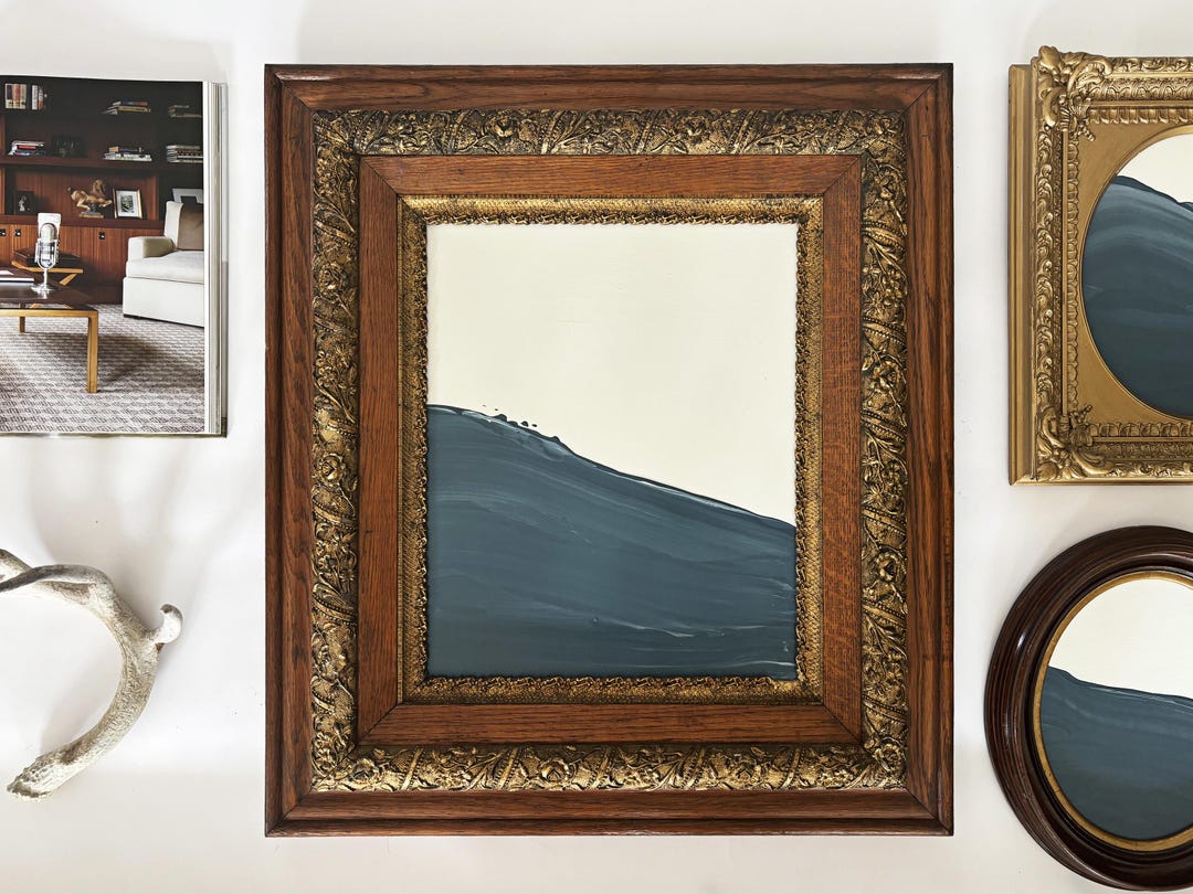 Abstract Art in Antique Frame Original Vintage Abstract Painting ...