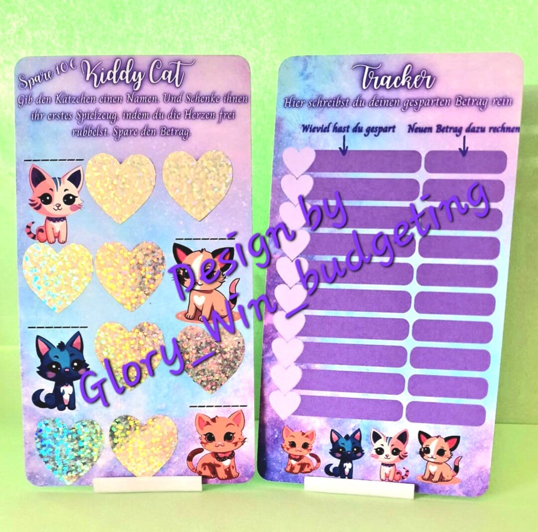 Kiddy Cat Scratch Challenge for Children 10 Euros Savings With Tracker ...