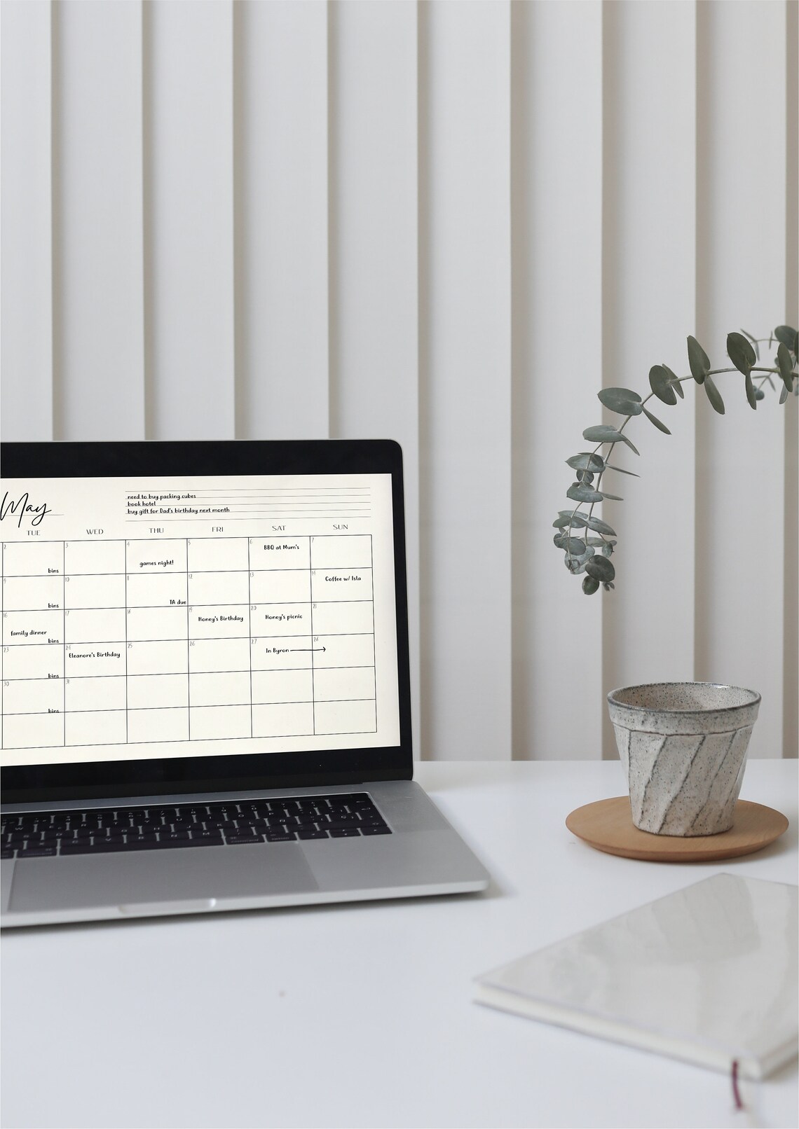 Printable Blank Monthly Calendar Landscape Monthly Calendar PDF & PNG ...