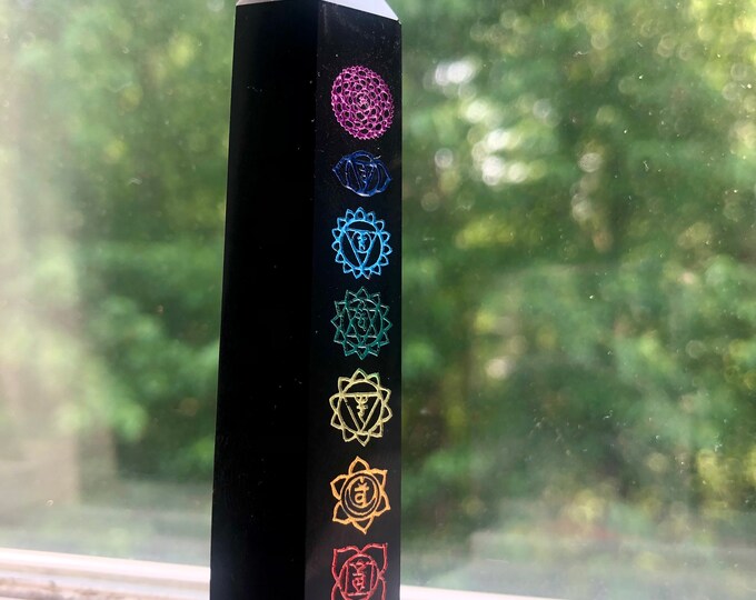 Black Obsidian Chakra Tower - Etsy