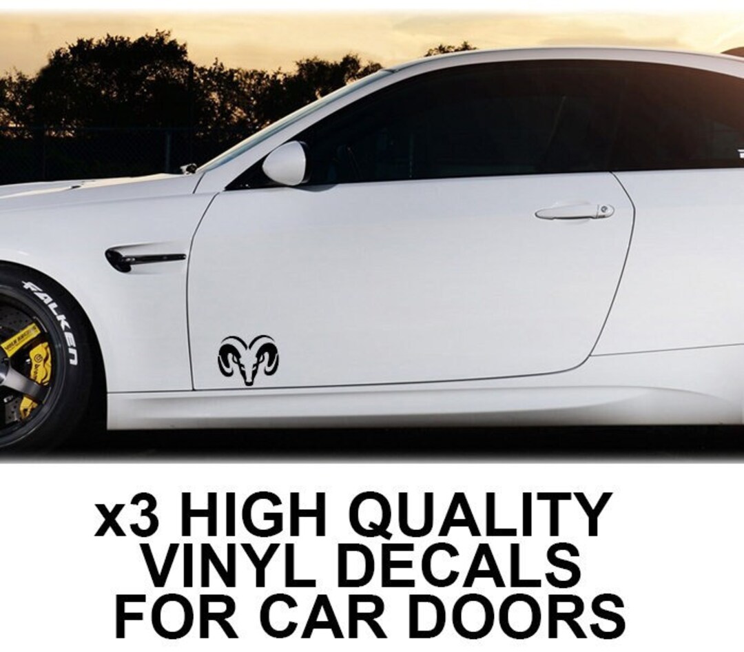 3x Dodge Car Door Stickers Vinyl Decals Tuning Car Styling Racing ...