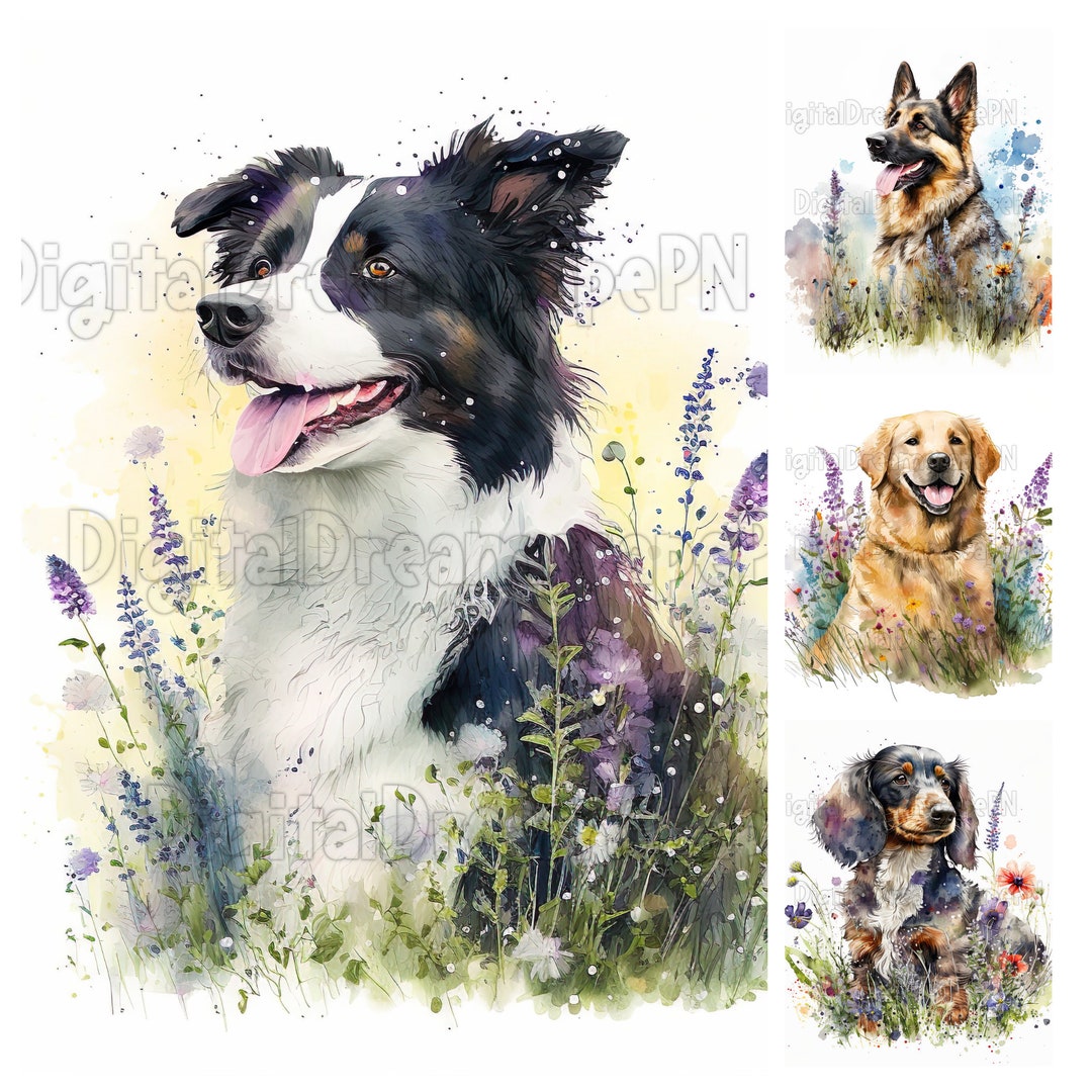 Watercolor Dogs Clipart | 11 High Quality Jpgs | Set 3 | DIGITAL ...