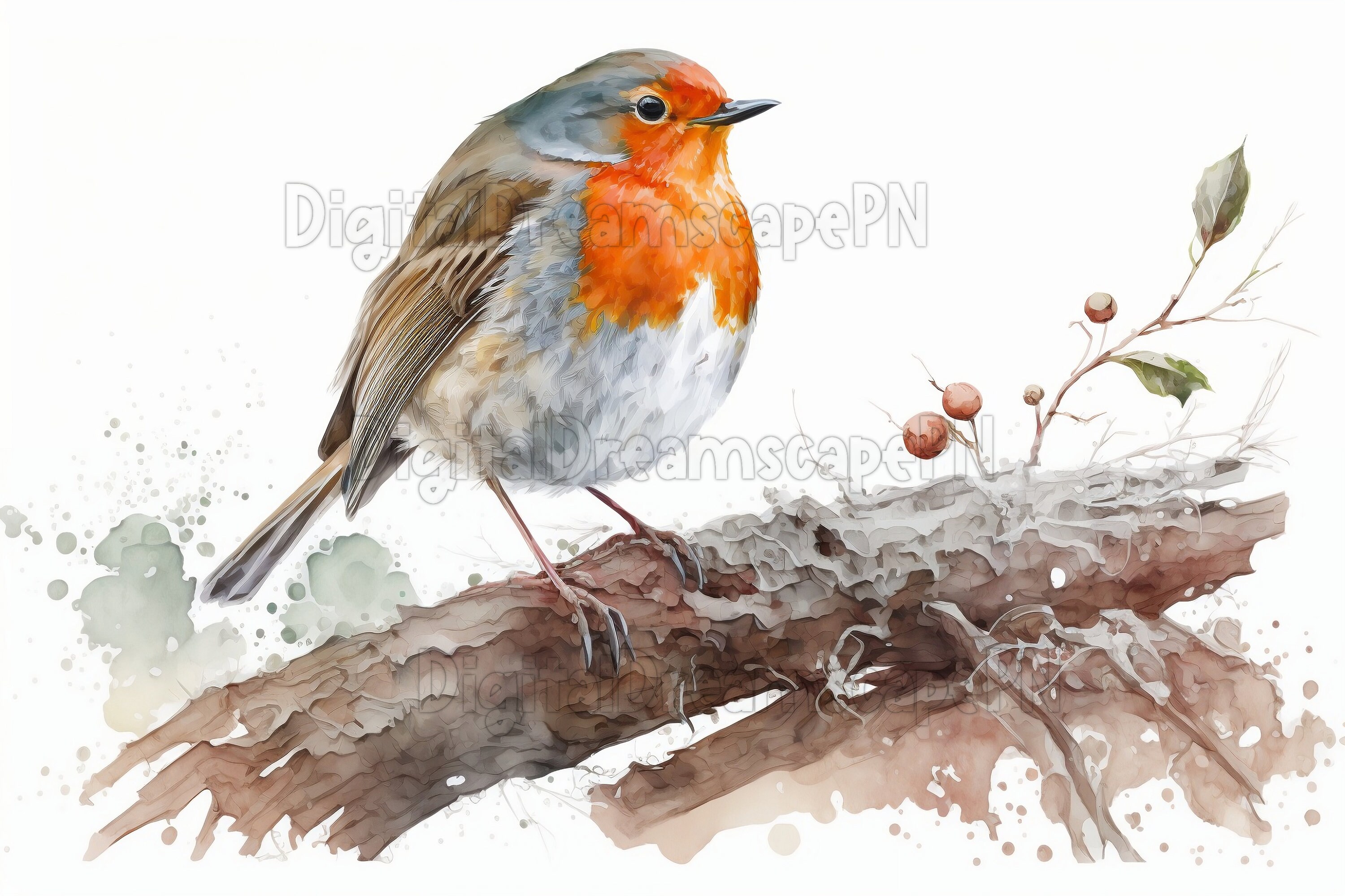 Watercolor Robin Clipart Pack | 16 High Quality Pngs | Digital Download ...