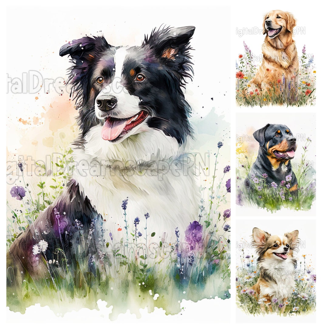 Watercolor Dogs Clipart | 20 High Quality Pngs | DIGITAL DOWNLOAD ...
