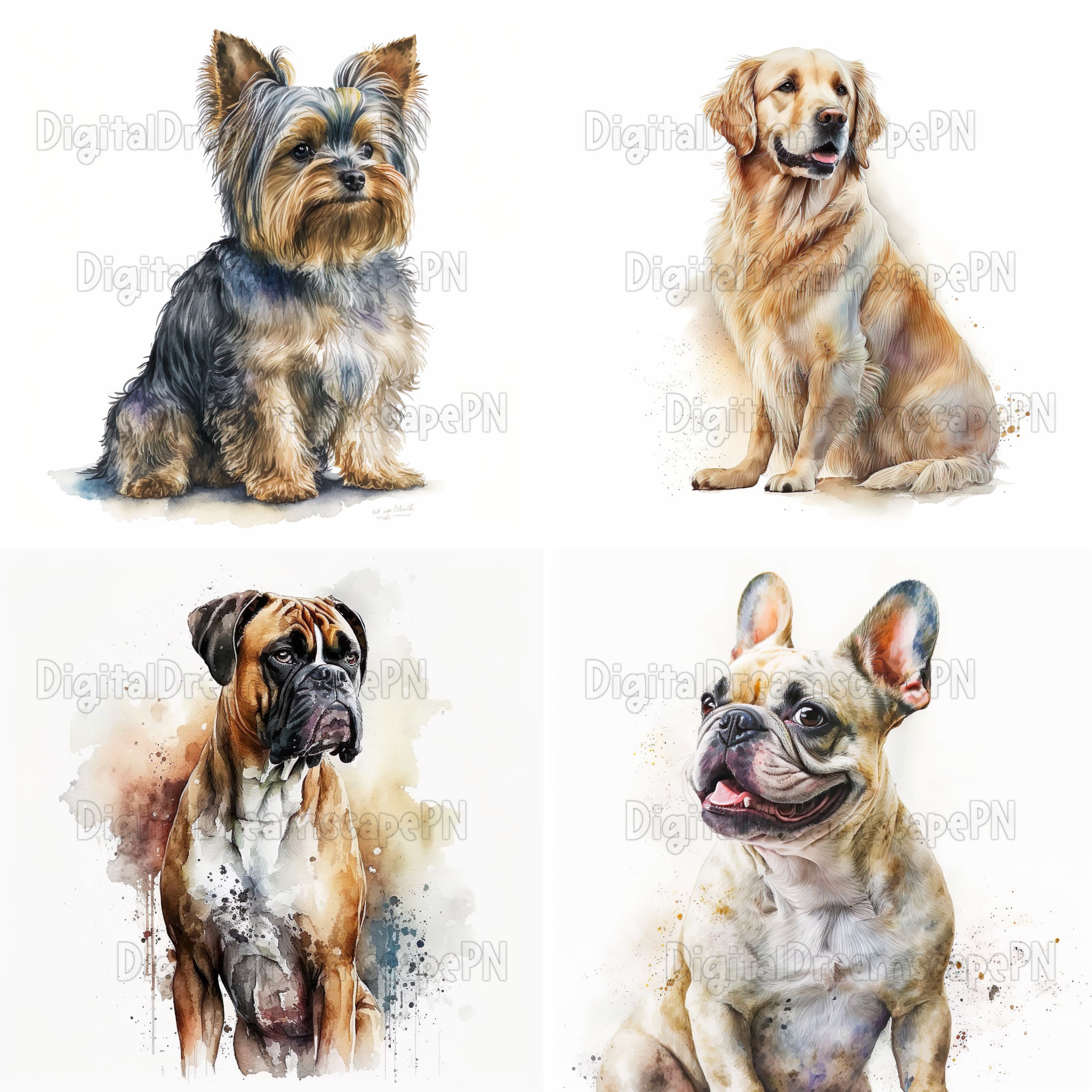 Watercolor Dog Clipart Pack | 21 High Quality Jpgs | Set 2 | DIGITAL ...