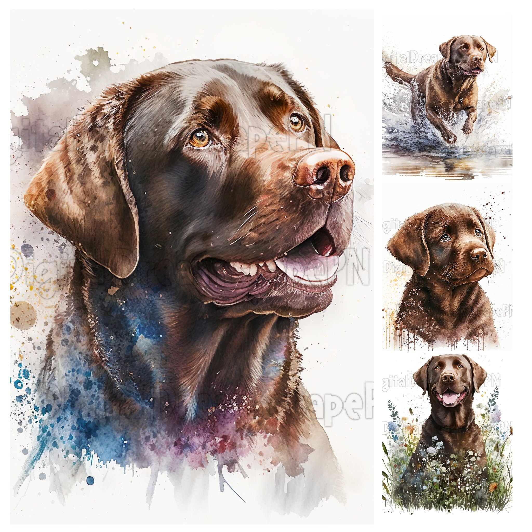 Brown Labrador Clipart Bundle | 25 High Quality Jpgs | DIGITAL DOWNLOAD ...