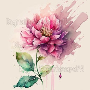 16 Pink Flowers Watercolor Clipart | High Quality Png's | Aquarell ...