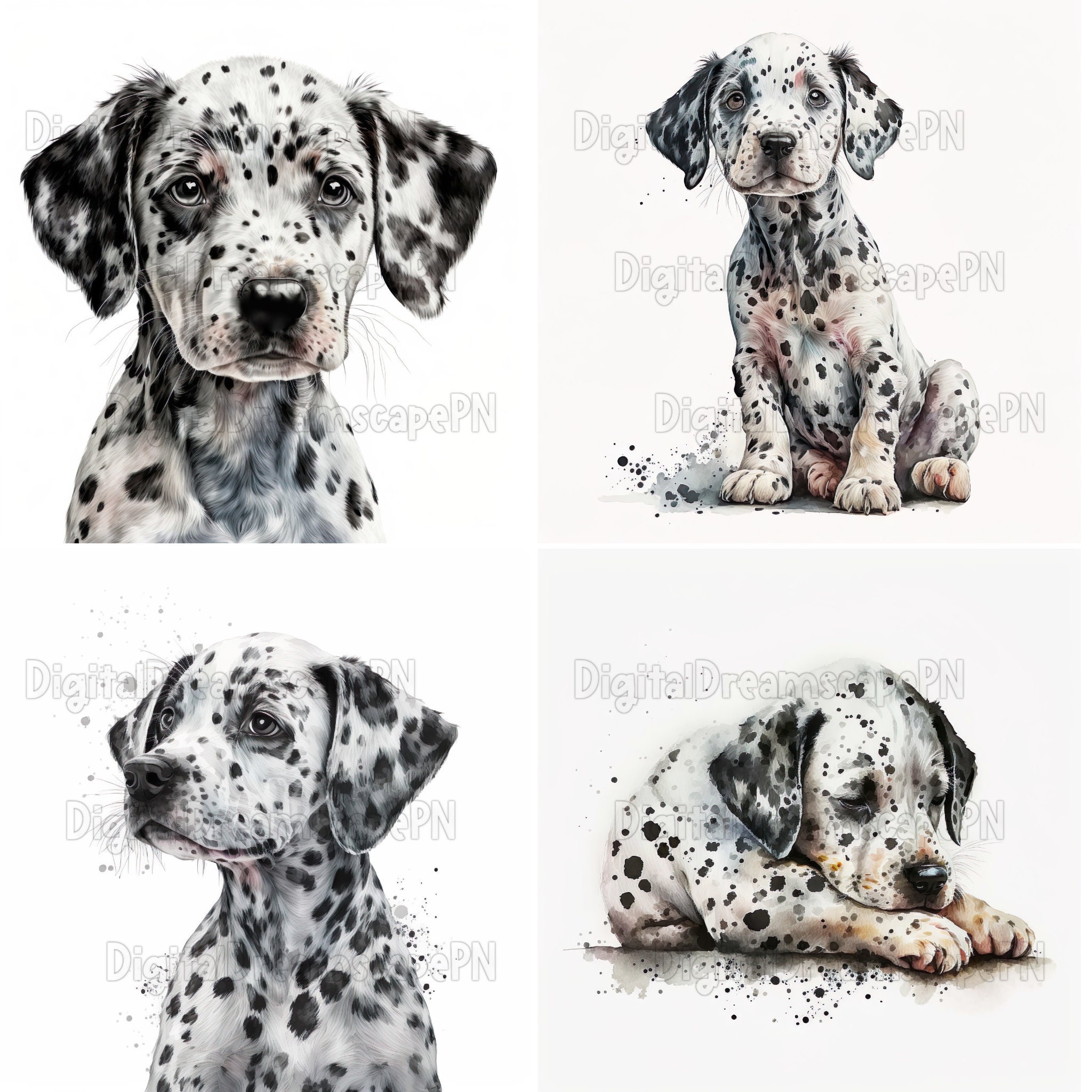 Dalmatian Clipart Bundle 19 High Quality Jpgs DIGITAL - Etsy