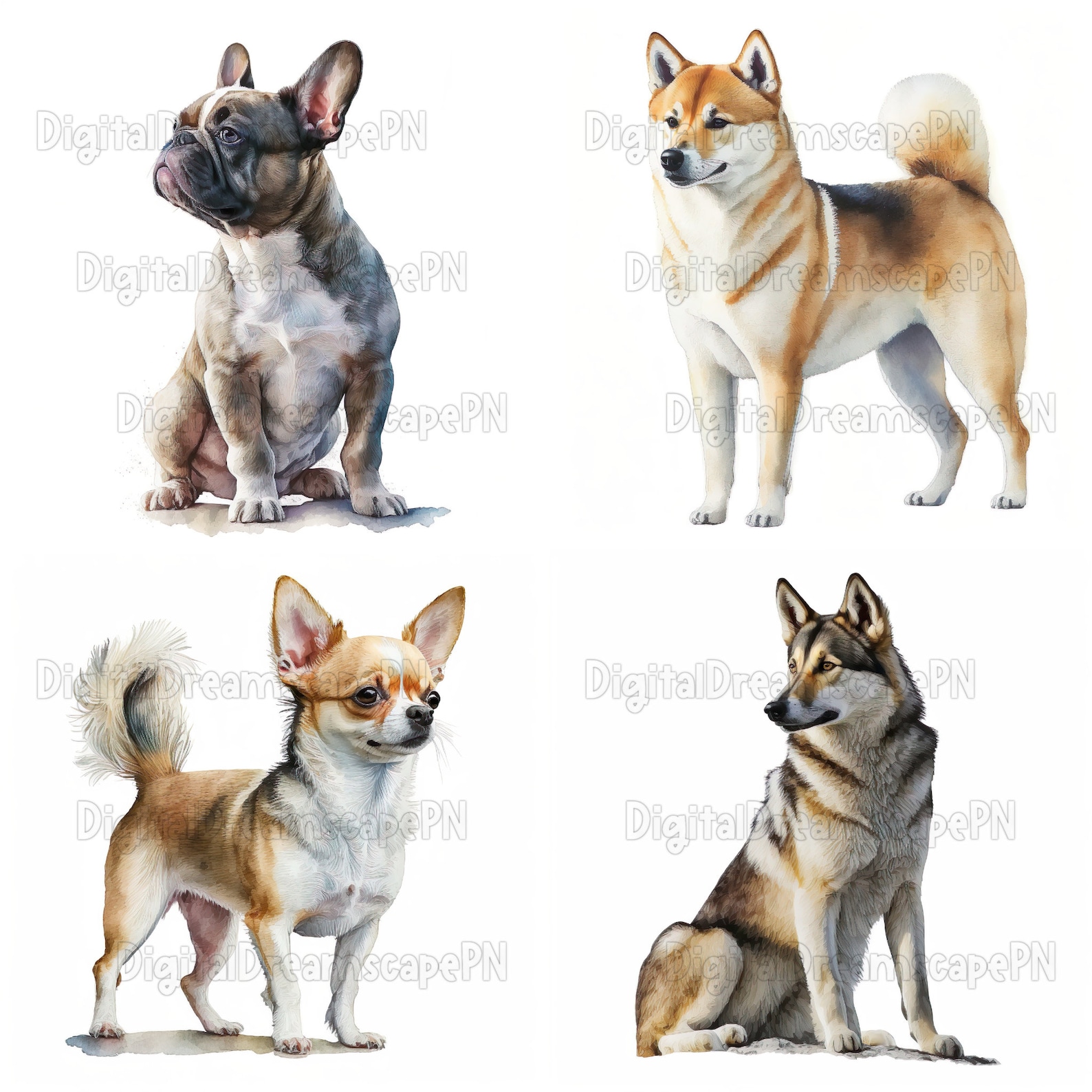 Watercolor Dog Clipart Pack | 21 High Quality Jpgs | Set 2 | DIGITAL ...