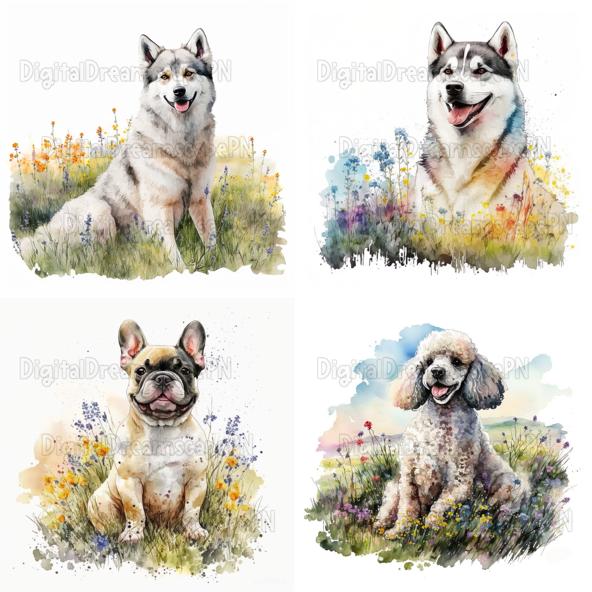 Watercolor Dogs Clipart | 11 High Quality Jpgs | Set 3 | DIGITAL ...