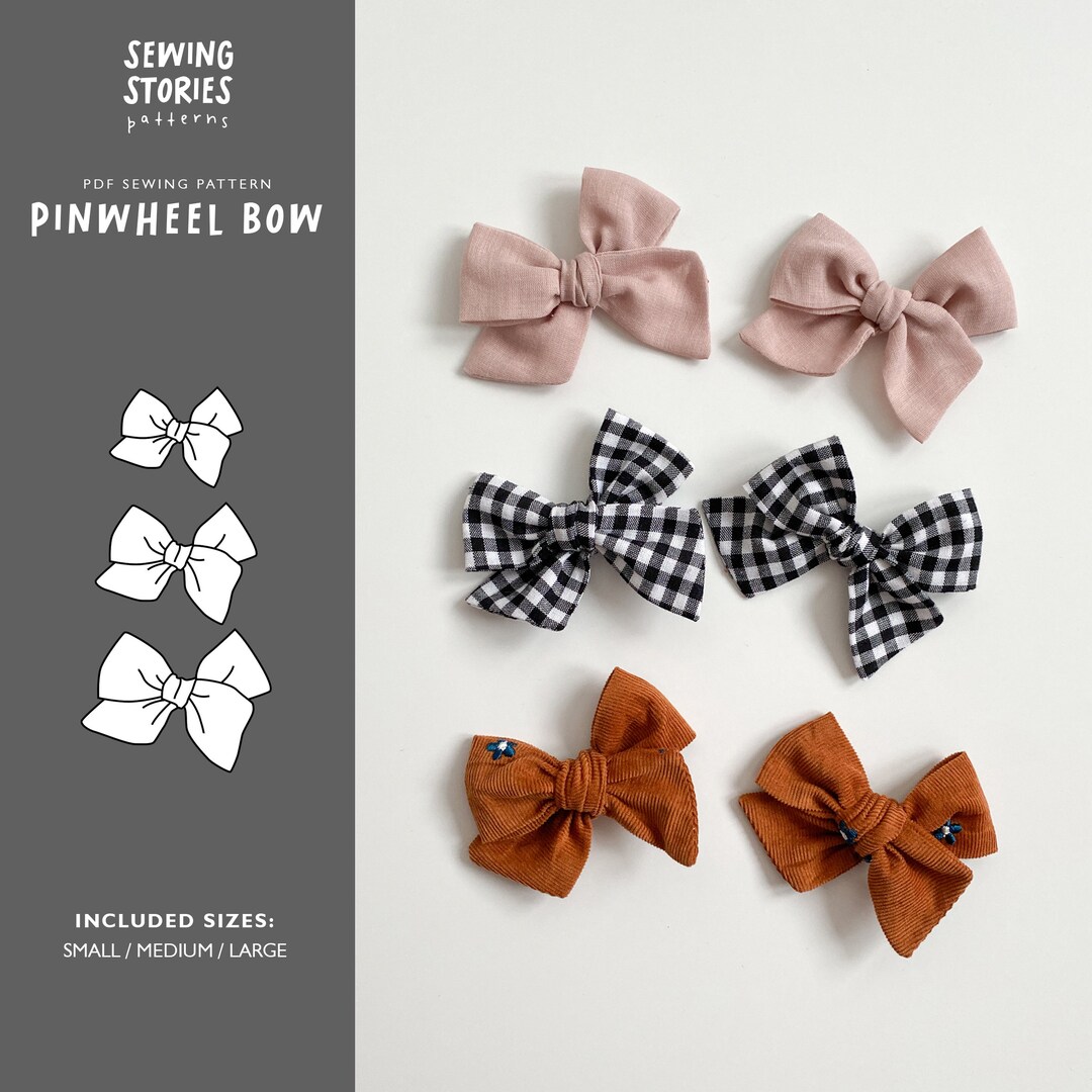 Pinwheel Bow PDF Pattern | Baby and Kids Sewing Clip Bow | Headband ...