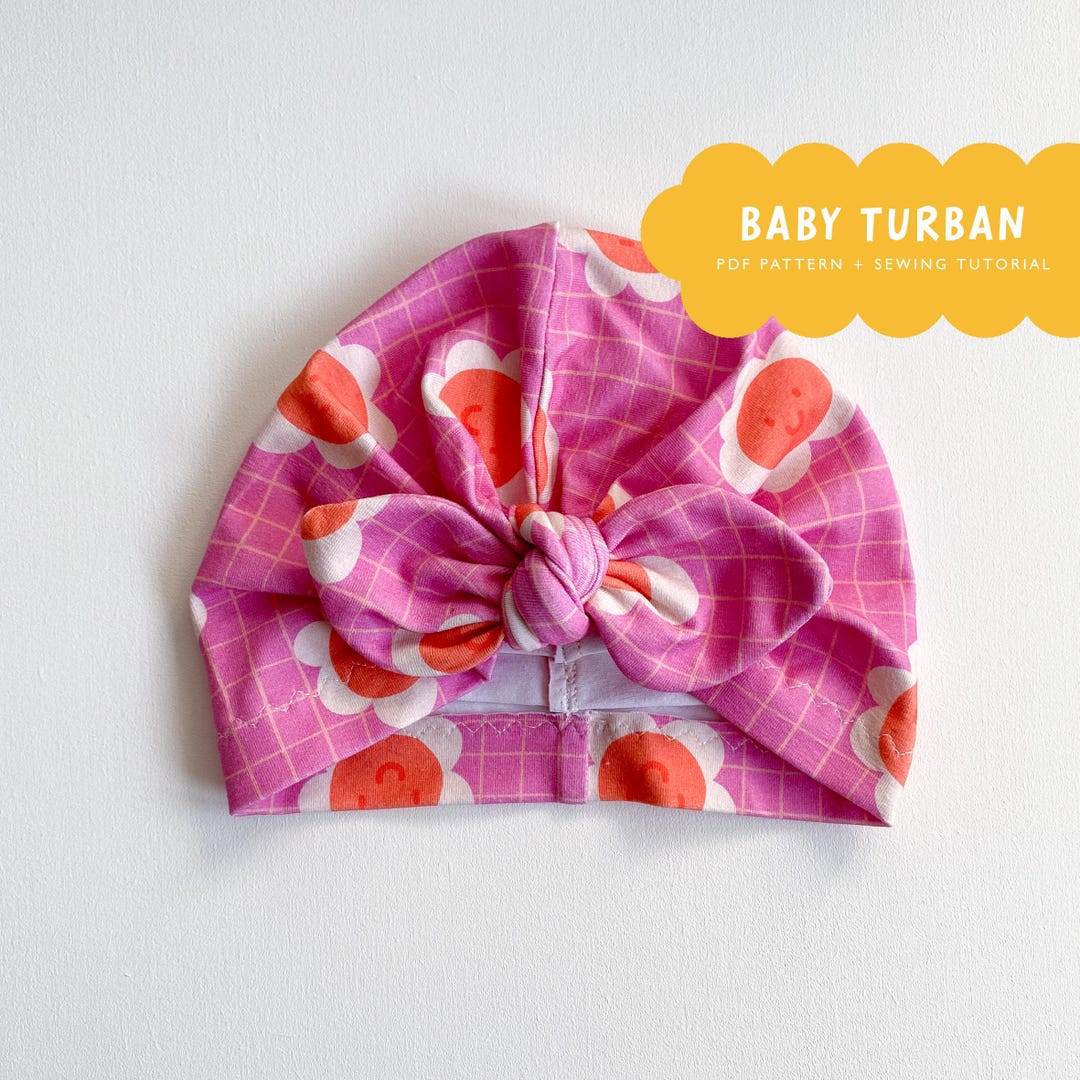 Baby Turban - 5 Styles PDF Pattern | Baby and Kids Sewing Hat With Bow ...