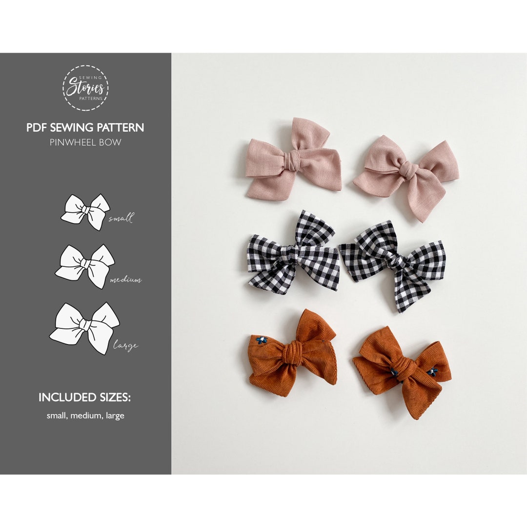Pinwheel Bow PDF Pattern Baby and Kids Sewing Clip Bow Headband With ...