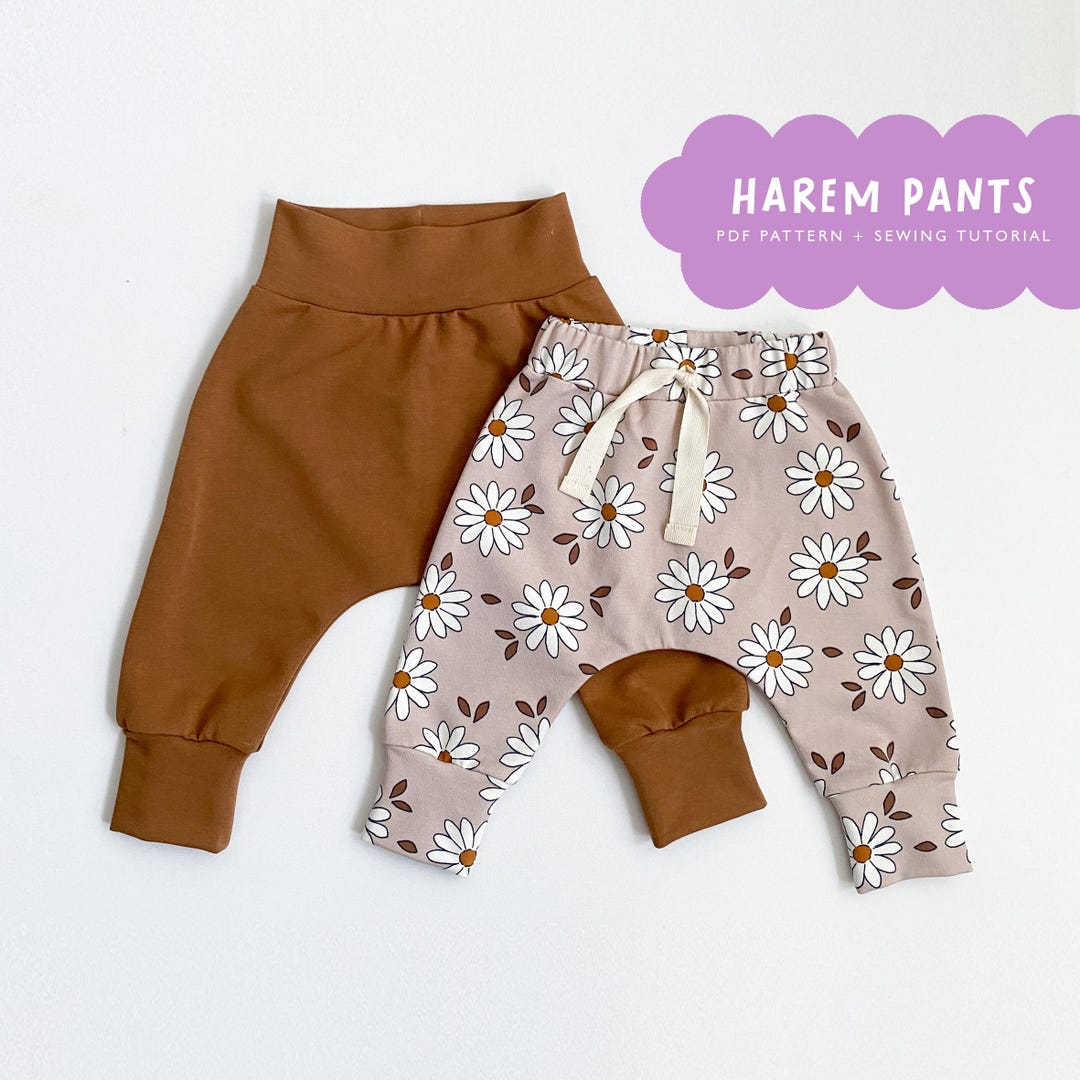 Harem Pants PDF Pattern | Baby Comfy Baggy Pants | Sewing Tutorial ...