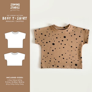 Boxy T-shirt Pdf Pattern Oversize Tee CROPPED and REGULAR Length Top ...