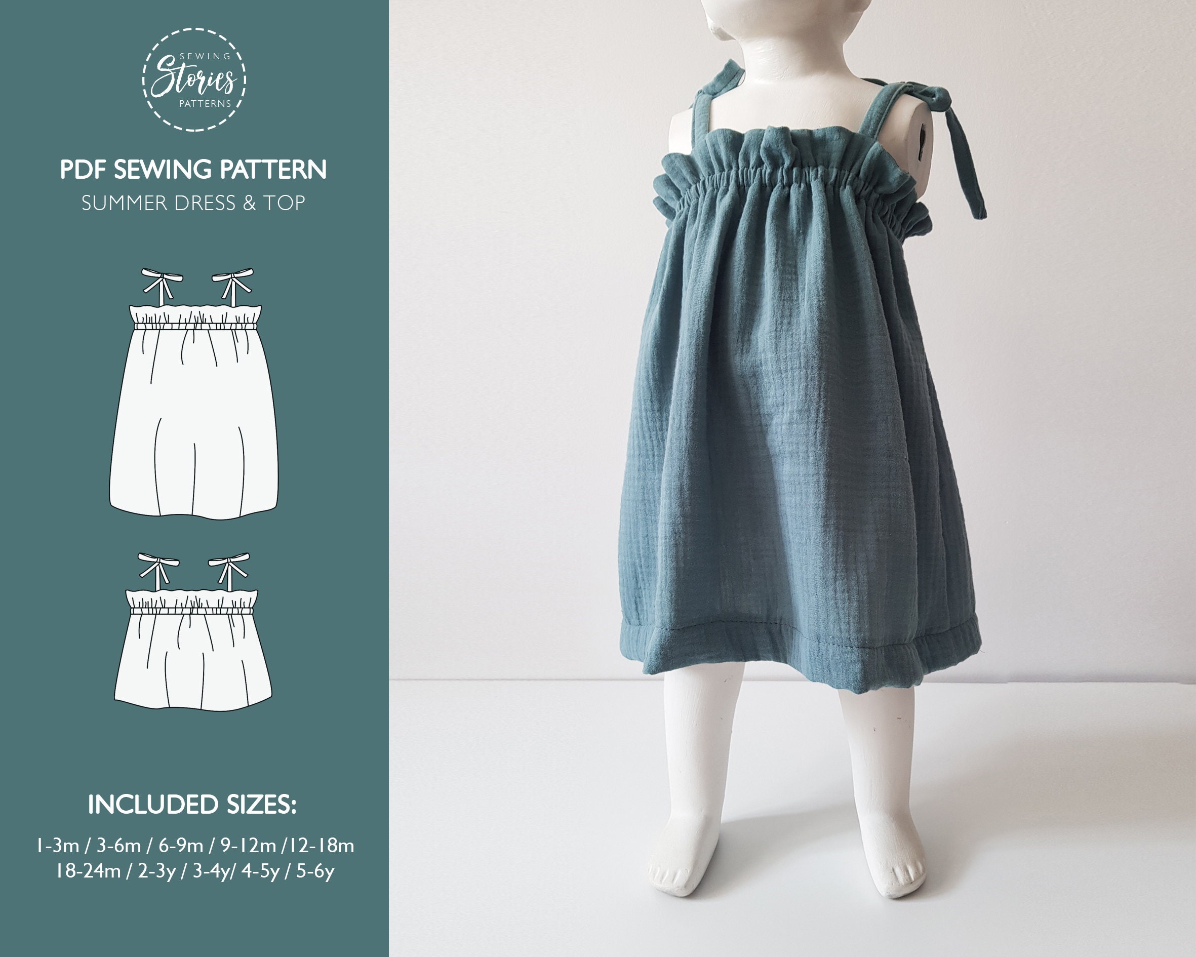 Summer DRESS and TOP Pdf Pattern Dress Sewing Pattern Baby - Etsy