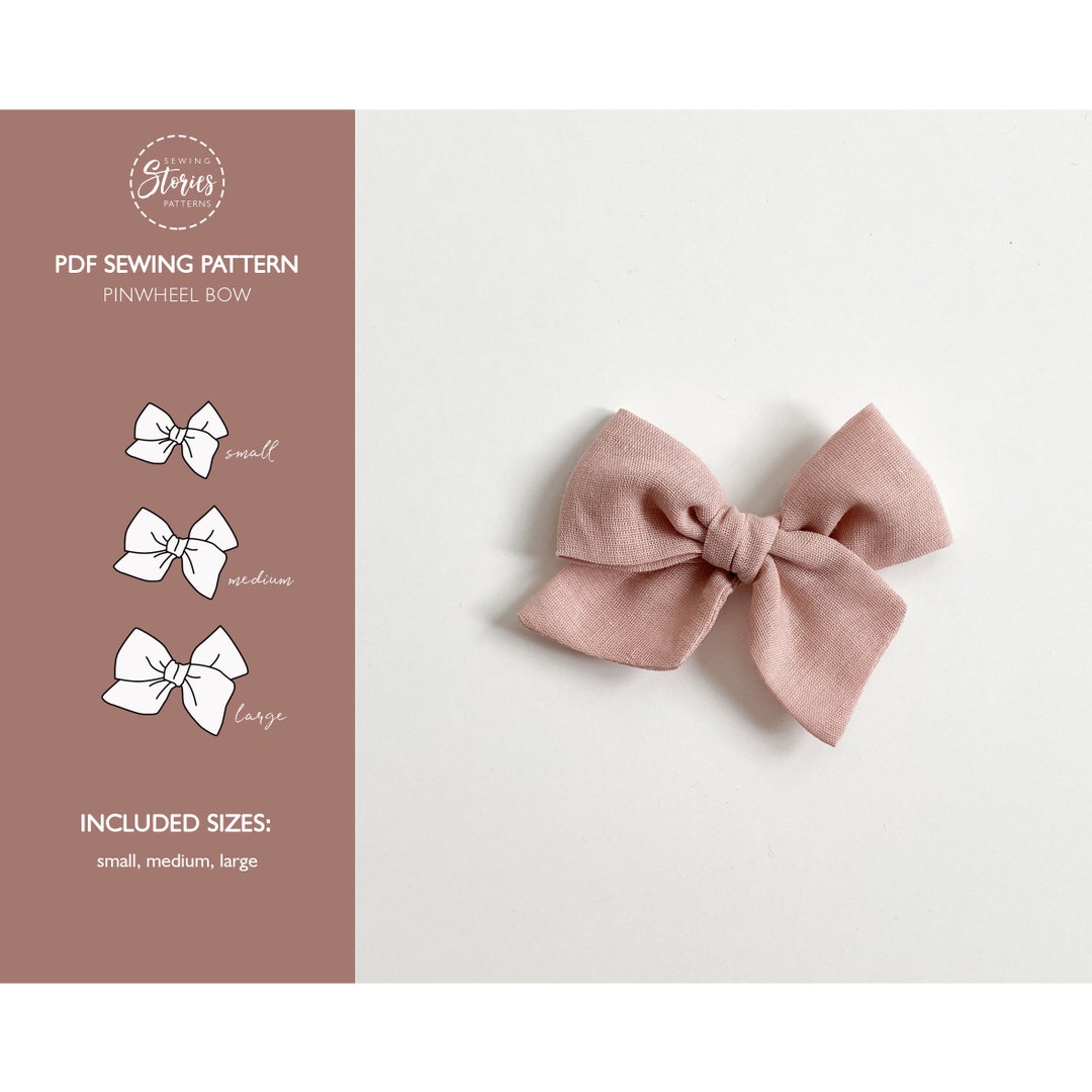 Pinwheel Bow PDF Pattern Baby and Kids Sewing Clip Bow Headband With ...