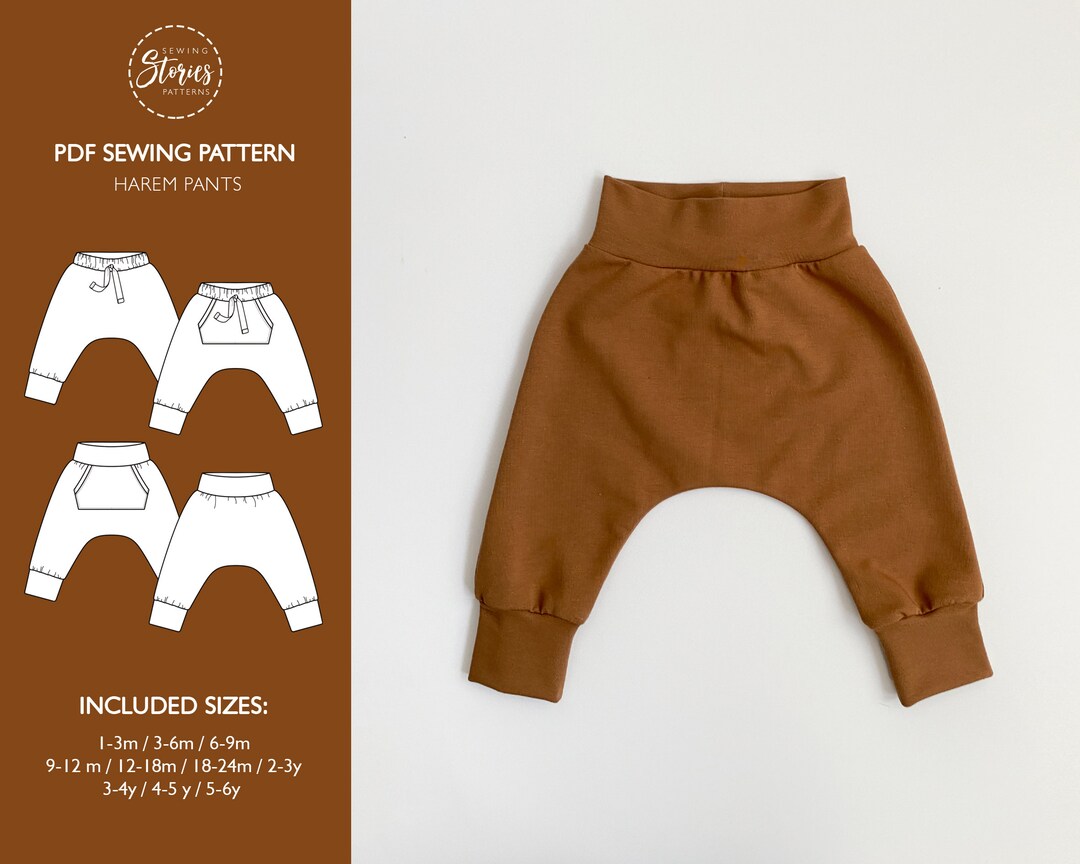 Harem Pants PDF Pattern Baby Comfy Baggy Pants Sewing Tutorial Sewing ...