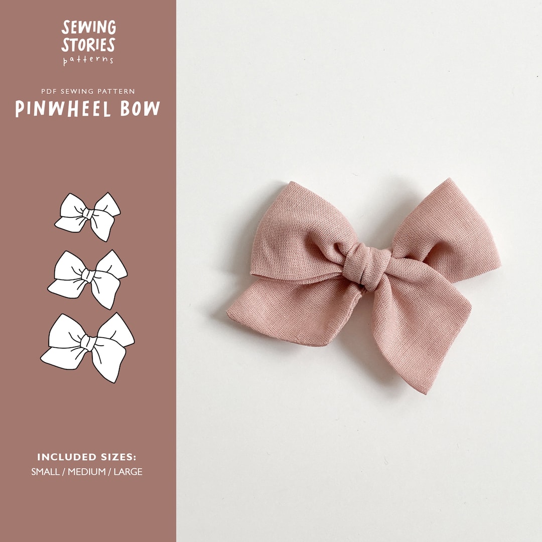 Pinwheel Bow PDF Pattern Baby and Kids Sewing Clip Bow Headband With ...