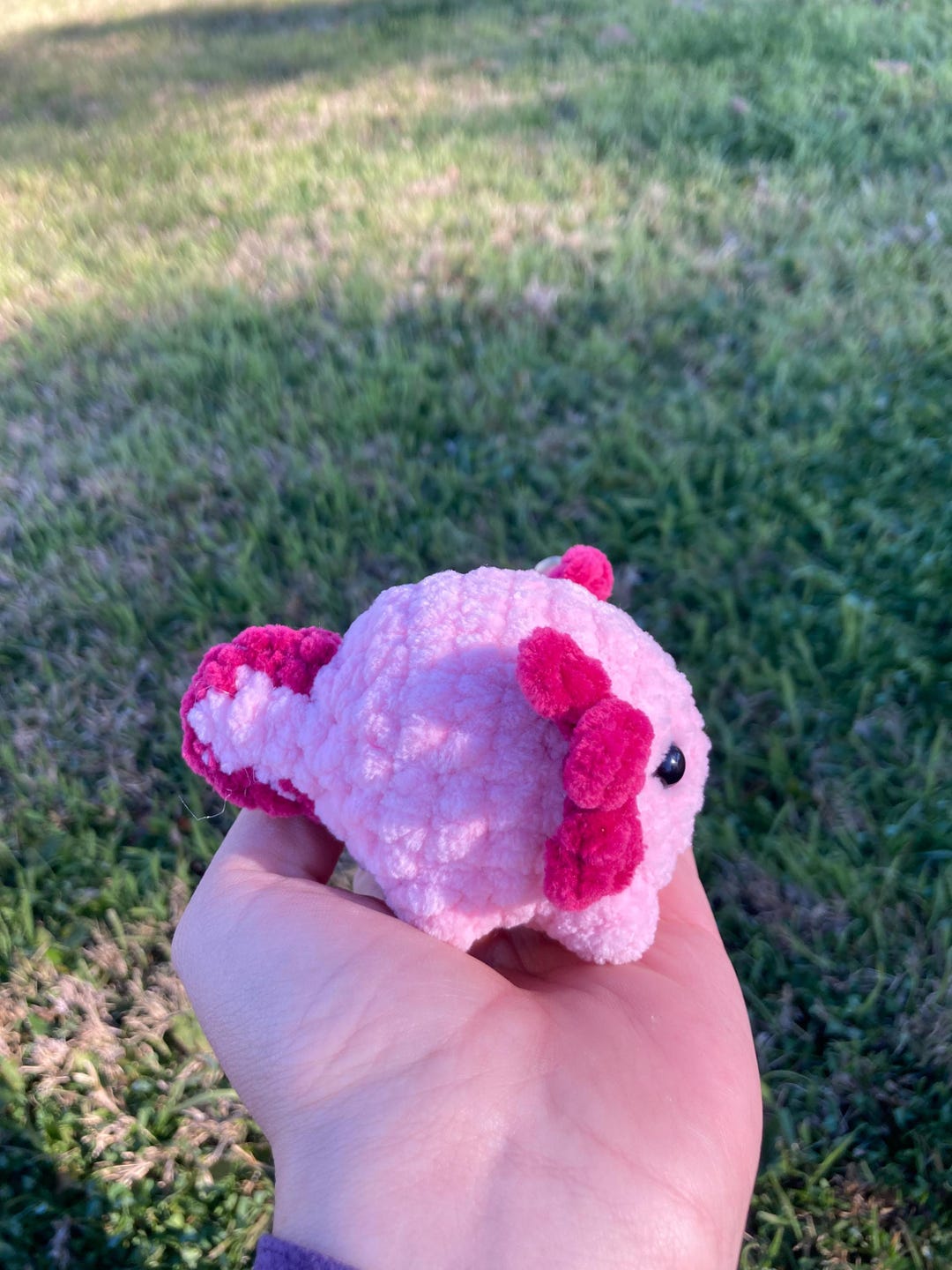 Hand Crocheted Axolotl Plushie: Soft Yarn Stuffed Animal - Etsy
