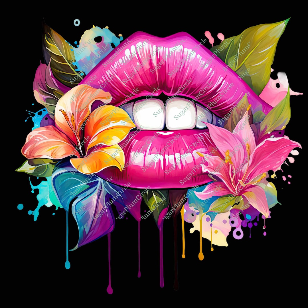Flower Kisses Vivid PNG File Great for Tee Shirts, Mugs, Sublimation ...