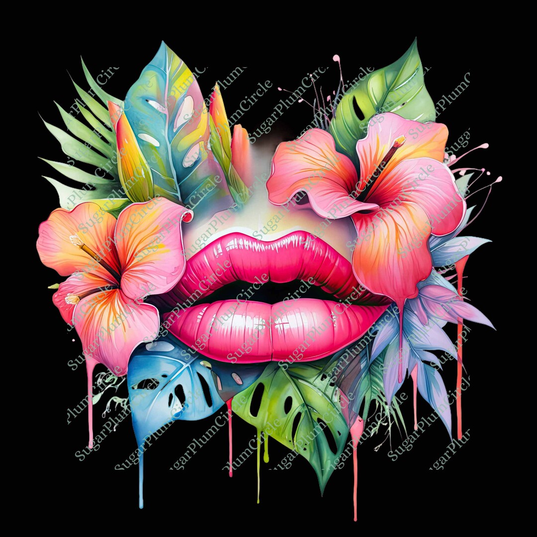 Flower Kisses Vivid PNG File Great for Tee Shirts, Mugs, Sublimation ...