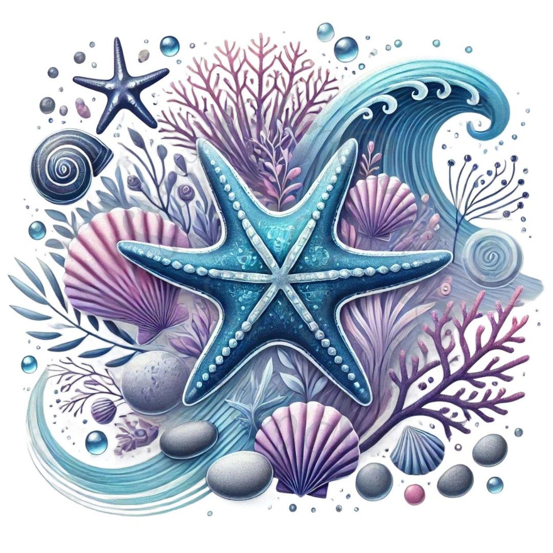 Seashell* Beach Vibe - Vivid PNG File Great for Tee Shirts, Mugs ...