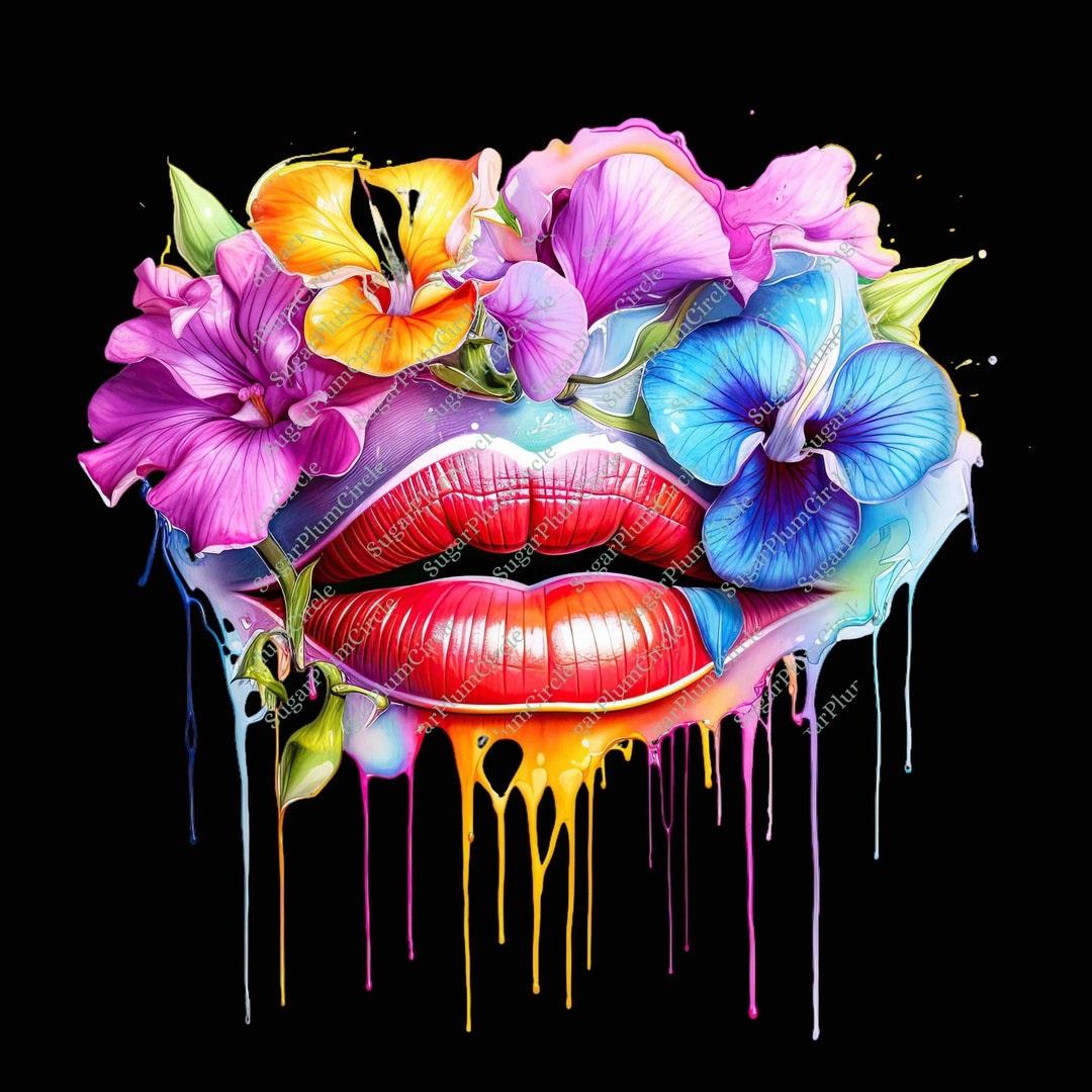 Flower Kisses - Vivid PNG File Great for Tee Shirts, Mugs, Sublimation ...
