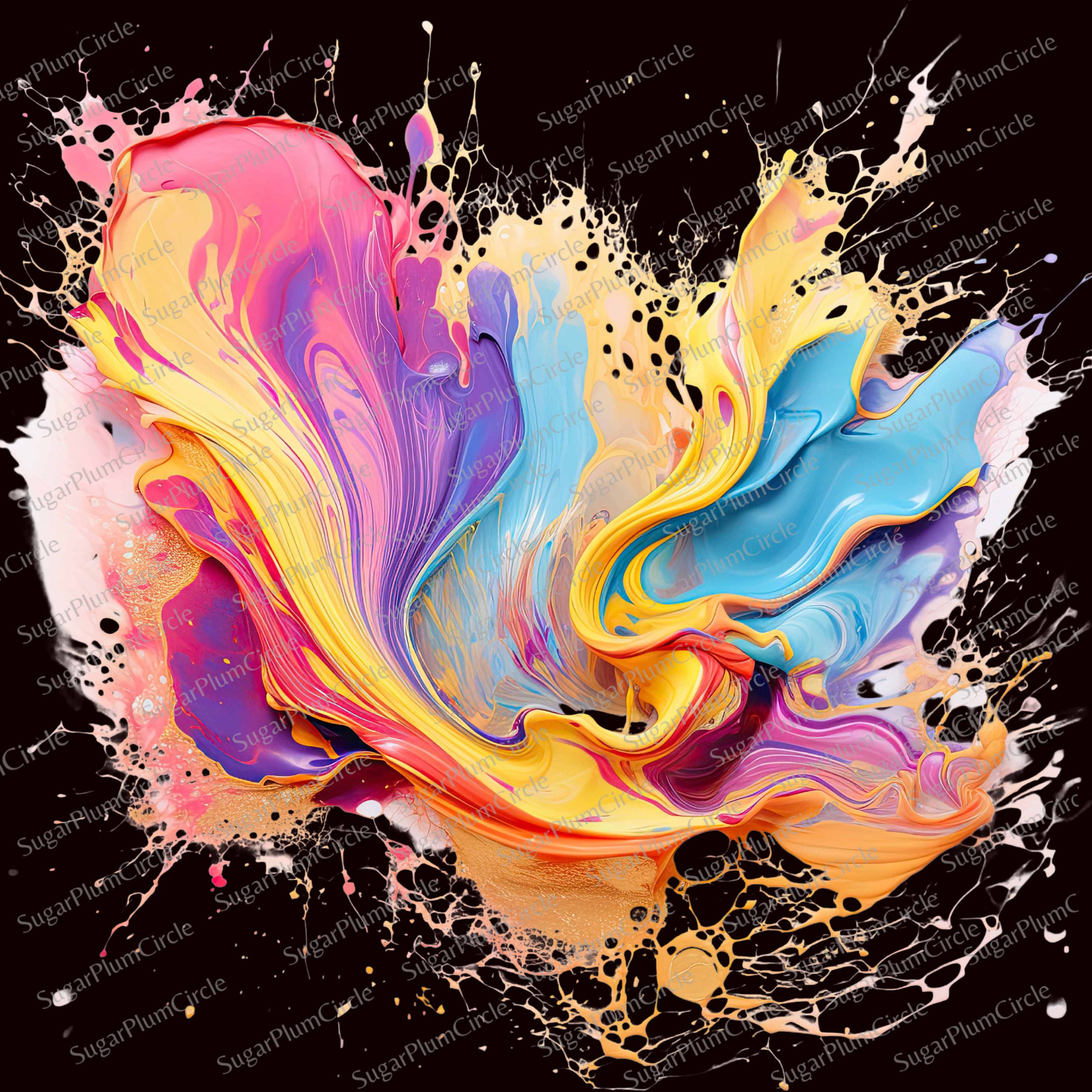 19 Color Splash Bundle Vivid PNG File Great for Tee Shirts, Mugs ...