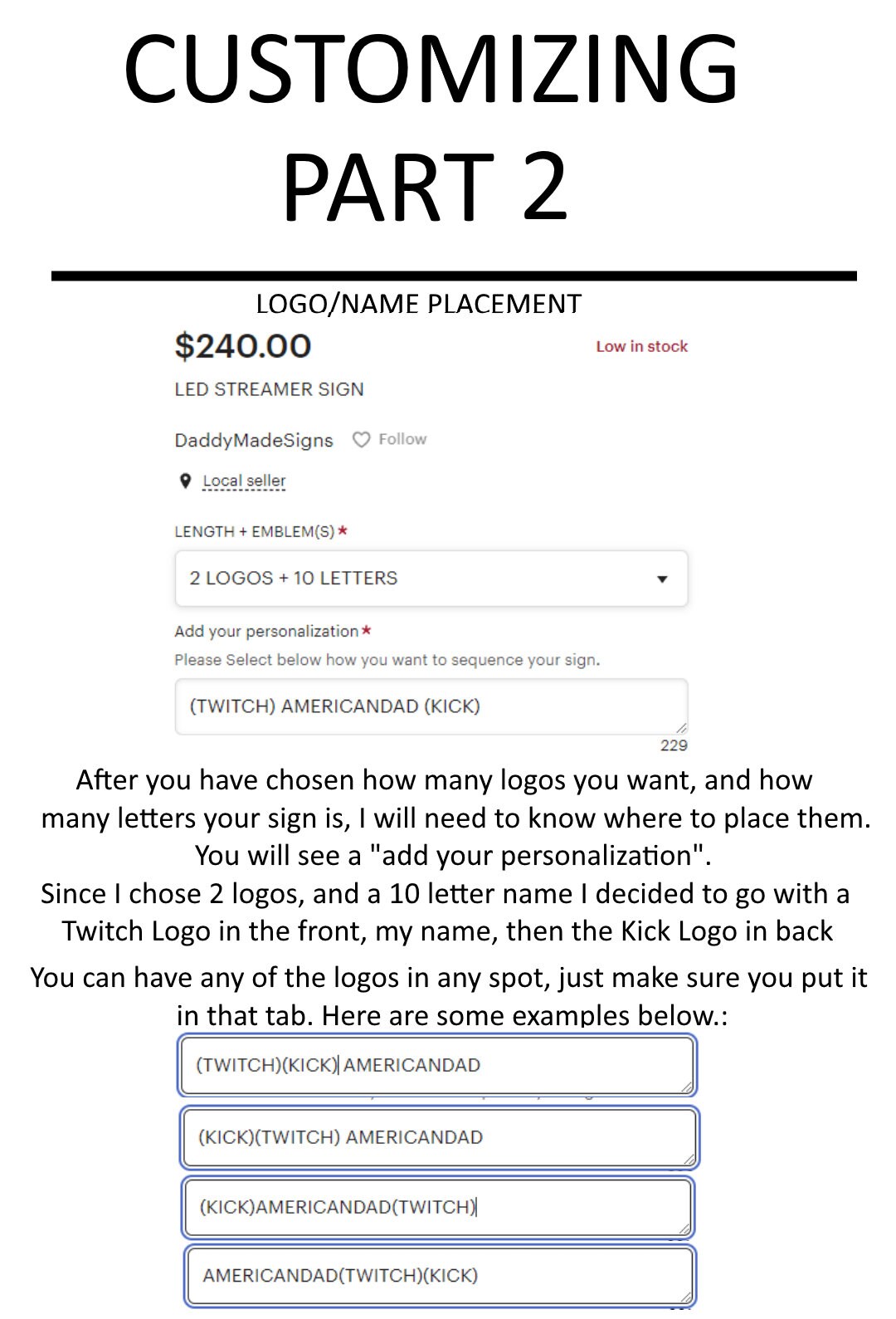 LED STREAMER SIGN (instructions in Photos) - Etsy