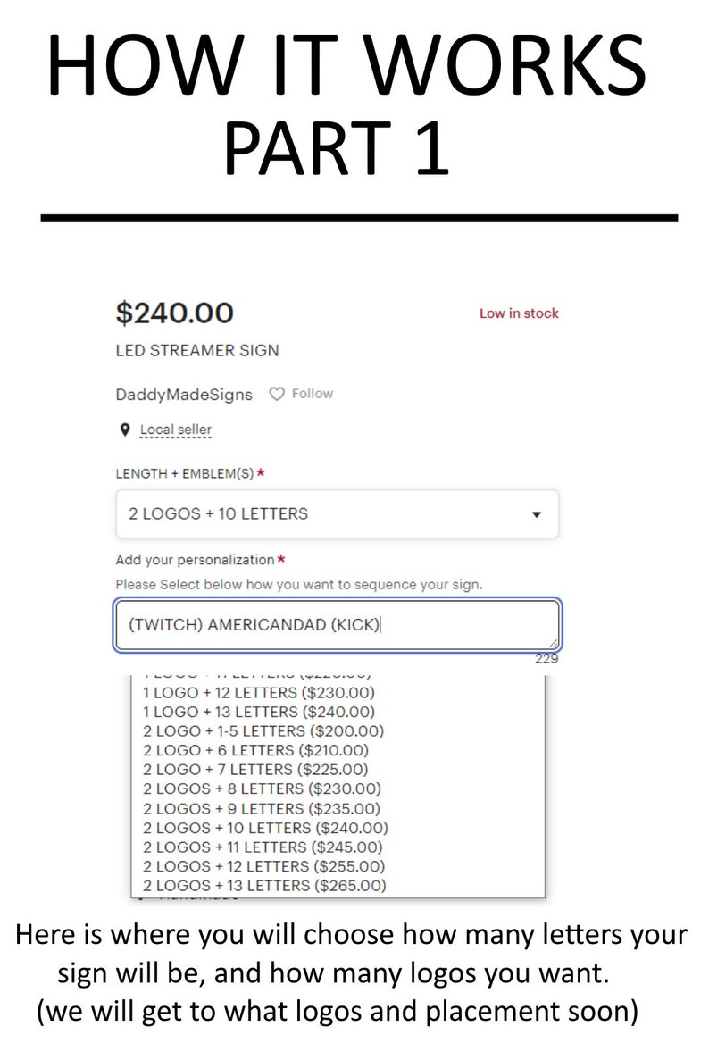 LED STREAMER SIGN (instructions in Photos) - Etsy