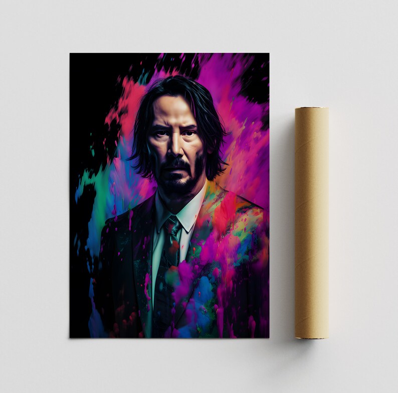 Keanu Reeves Poster COLOR SPLASH Quality Art Print - Etsy