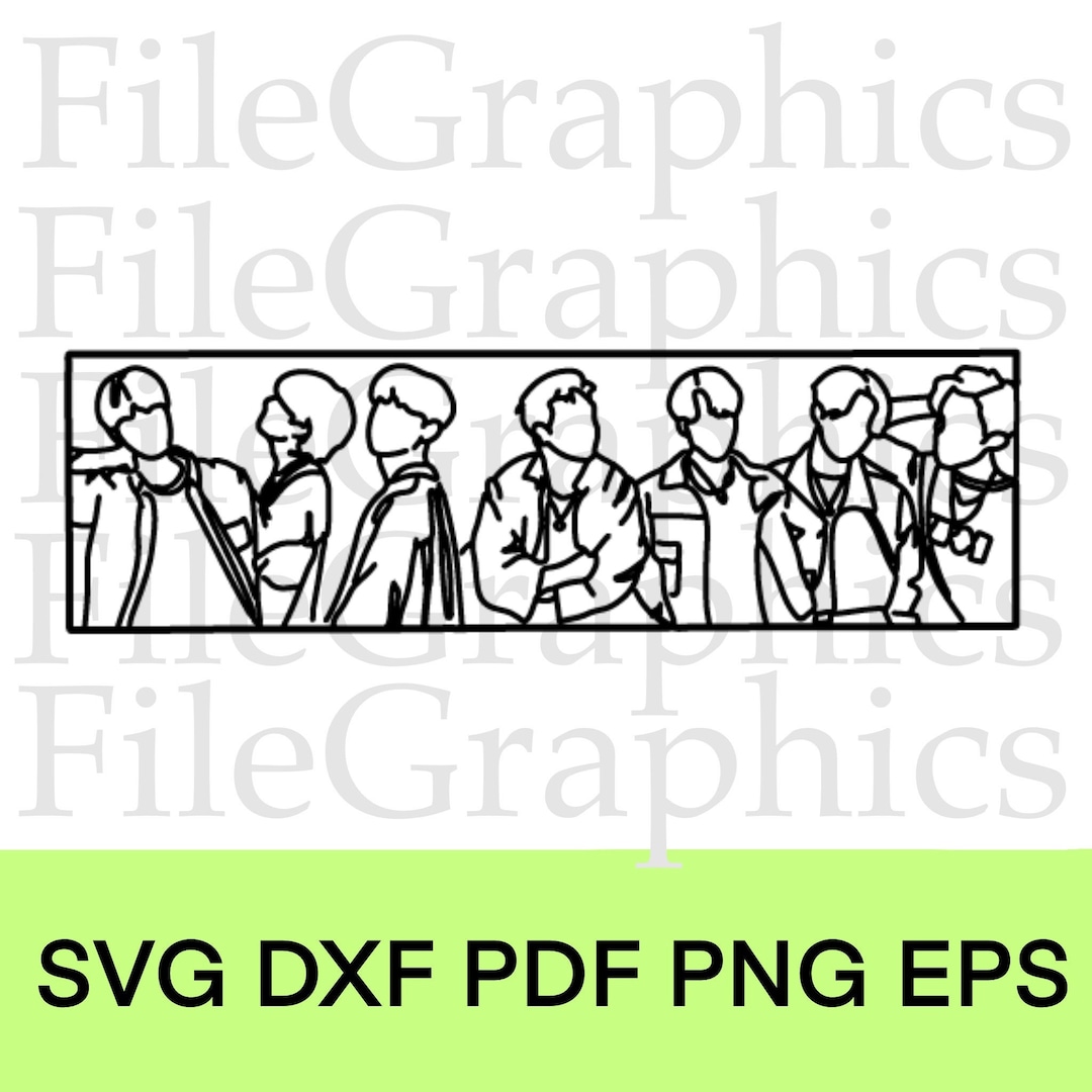 BTS silueta Svg Png Dxf Eps Pdf archivo para máquinas Cricut - Etsy México