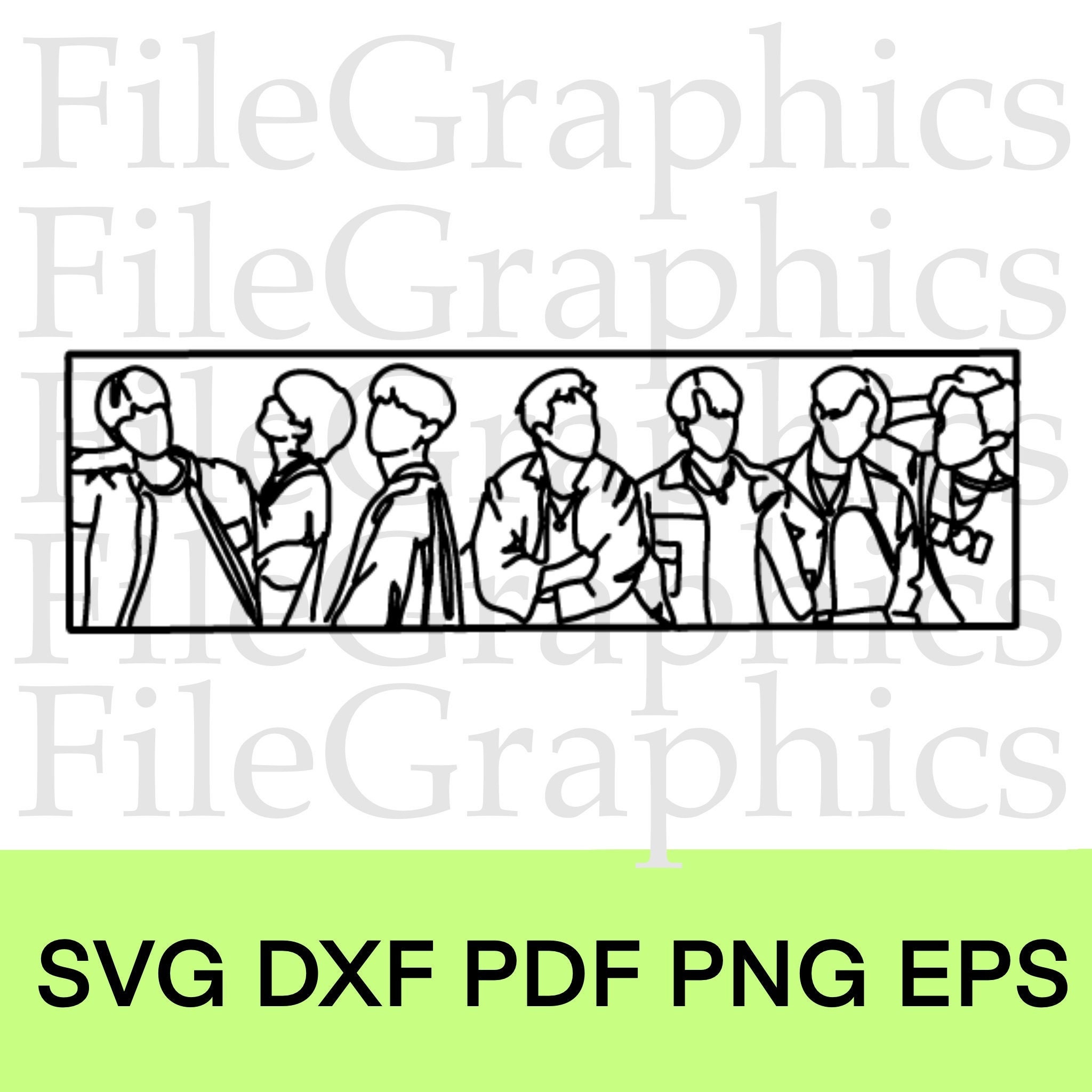 BTS Silhouette Svg Png Dxf Eps Pdf File for Cricut Machines - Etsy