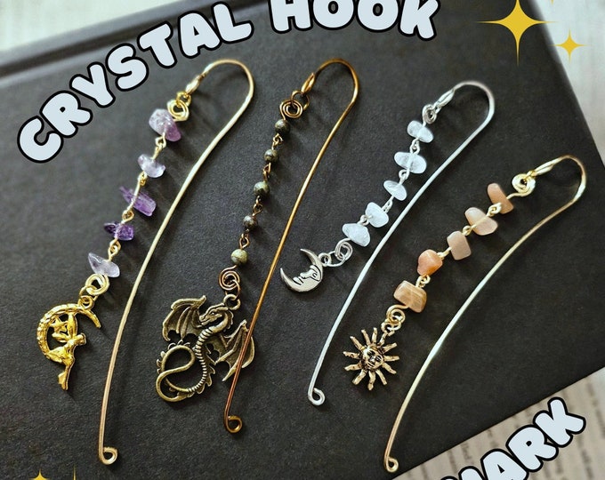 Crystal Hook Bookmark | Dragon | Fairy | Sun and Moon Bookmark ...