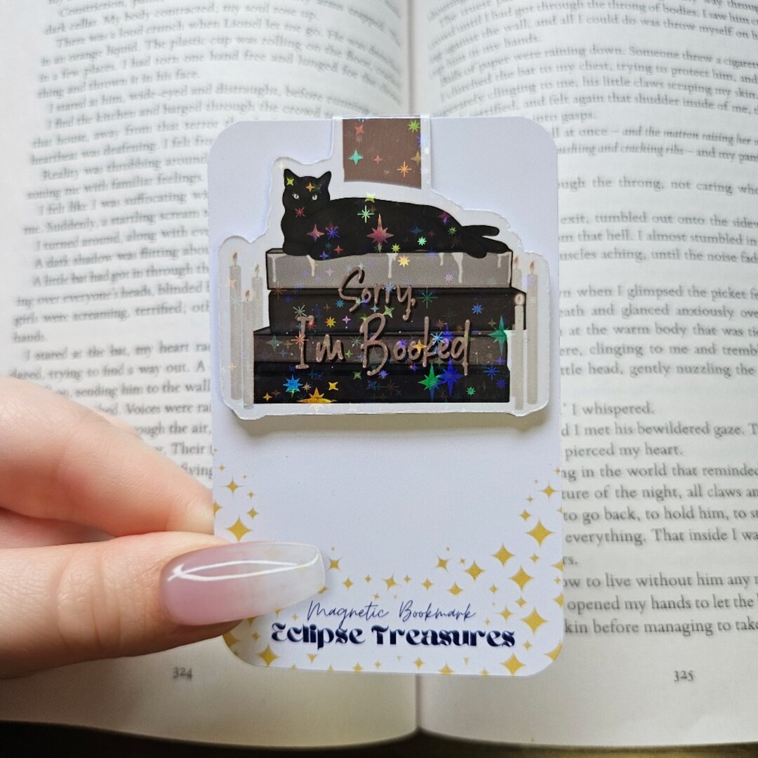 Dark sorry, I'm Booked Bookmark Magnetic Bookmark Cozy Bookmark Black ...