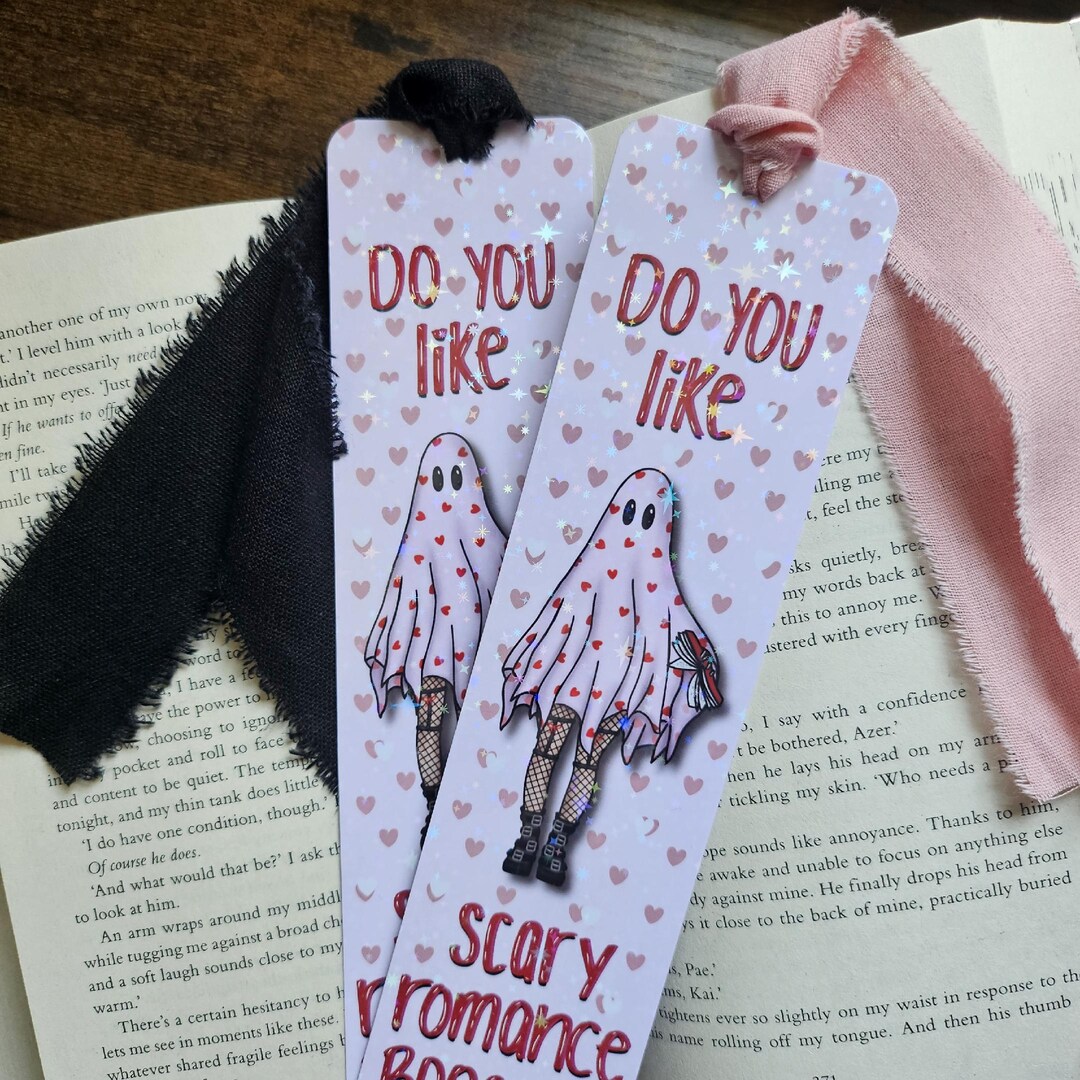 Holographic Bookmark Ghost Bookmark Pink Halloween Bookmark Spooky ...