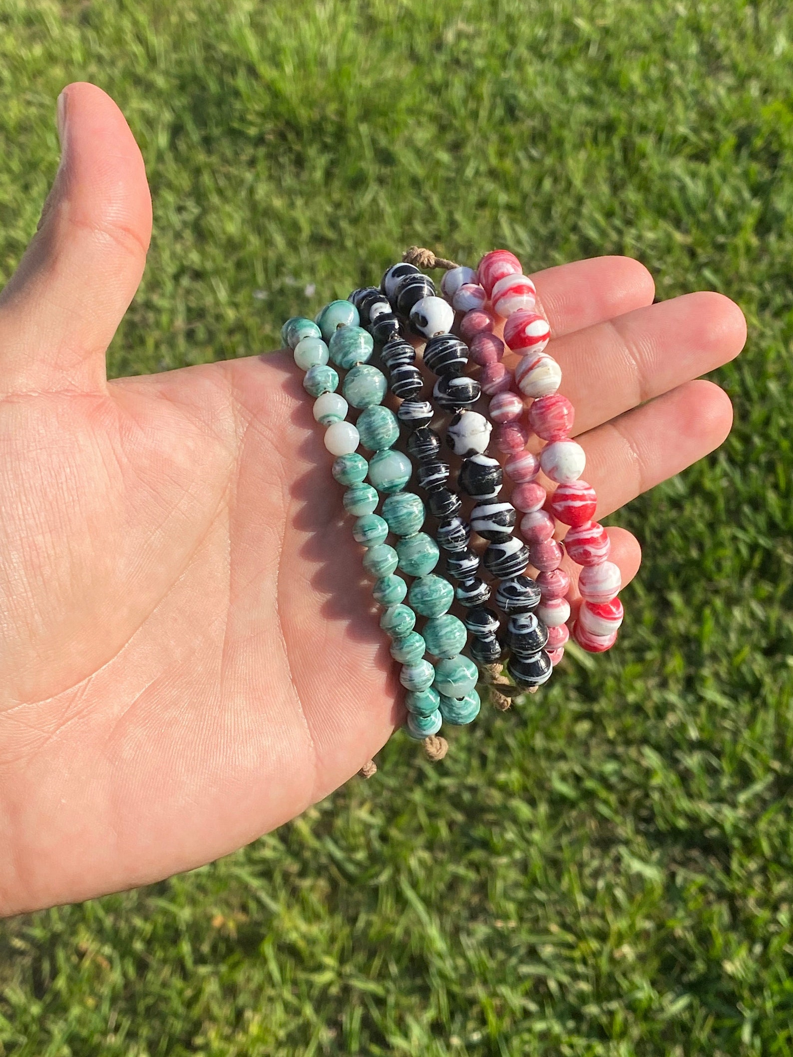 Handmade Recycled Plastic Beaded Bracelet- Funds the Removal of One ...